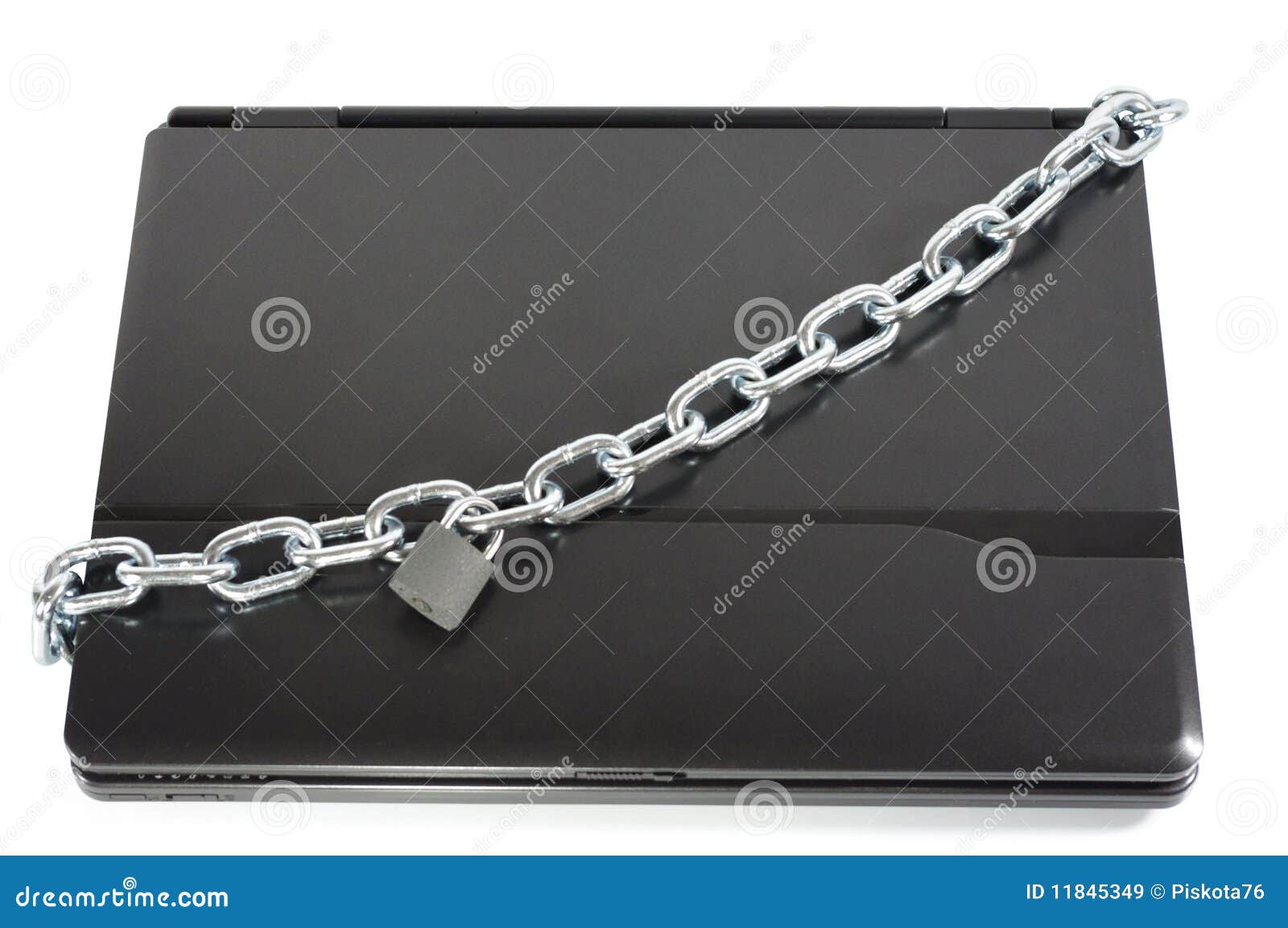 Laptop with chain stock image. Image of firewall, safety - 11845349
