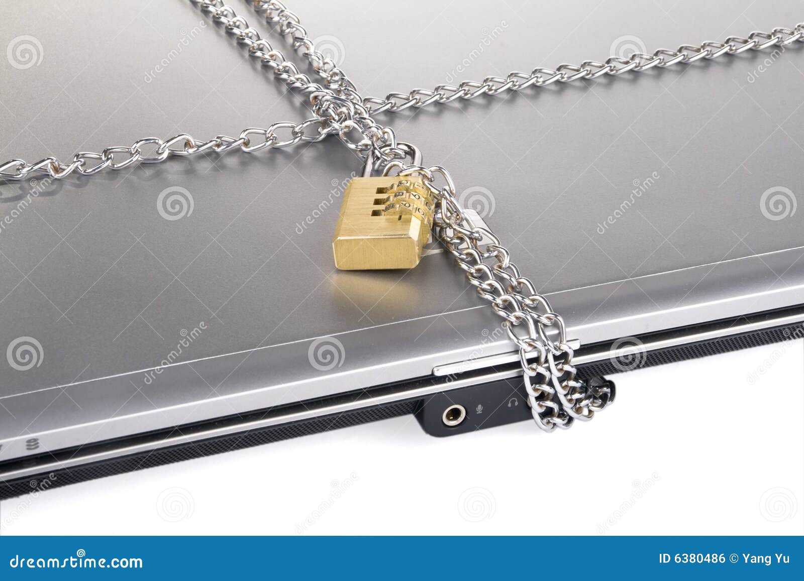 Laptop with Chains and Lock Stock Photo - Image of laptop, chains: 6380486