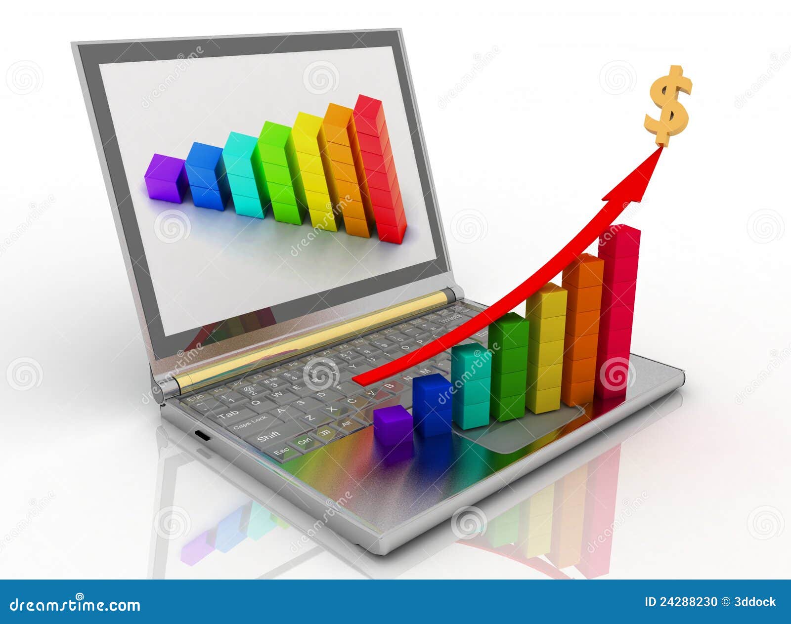 Laptop With Chart Stock Photography | CartoonDealer.com #24288230