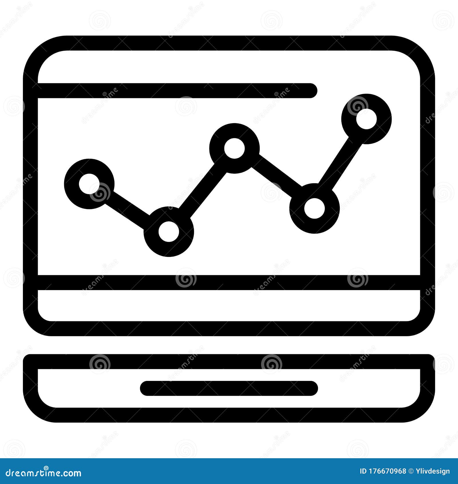 Laptop Chart Icon, Outline Style Stock Vector - Illustration of height ...