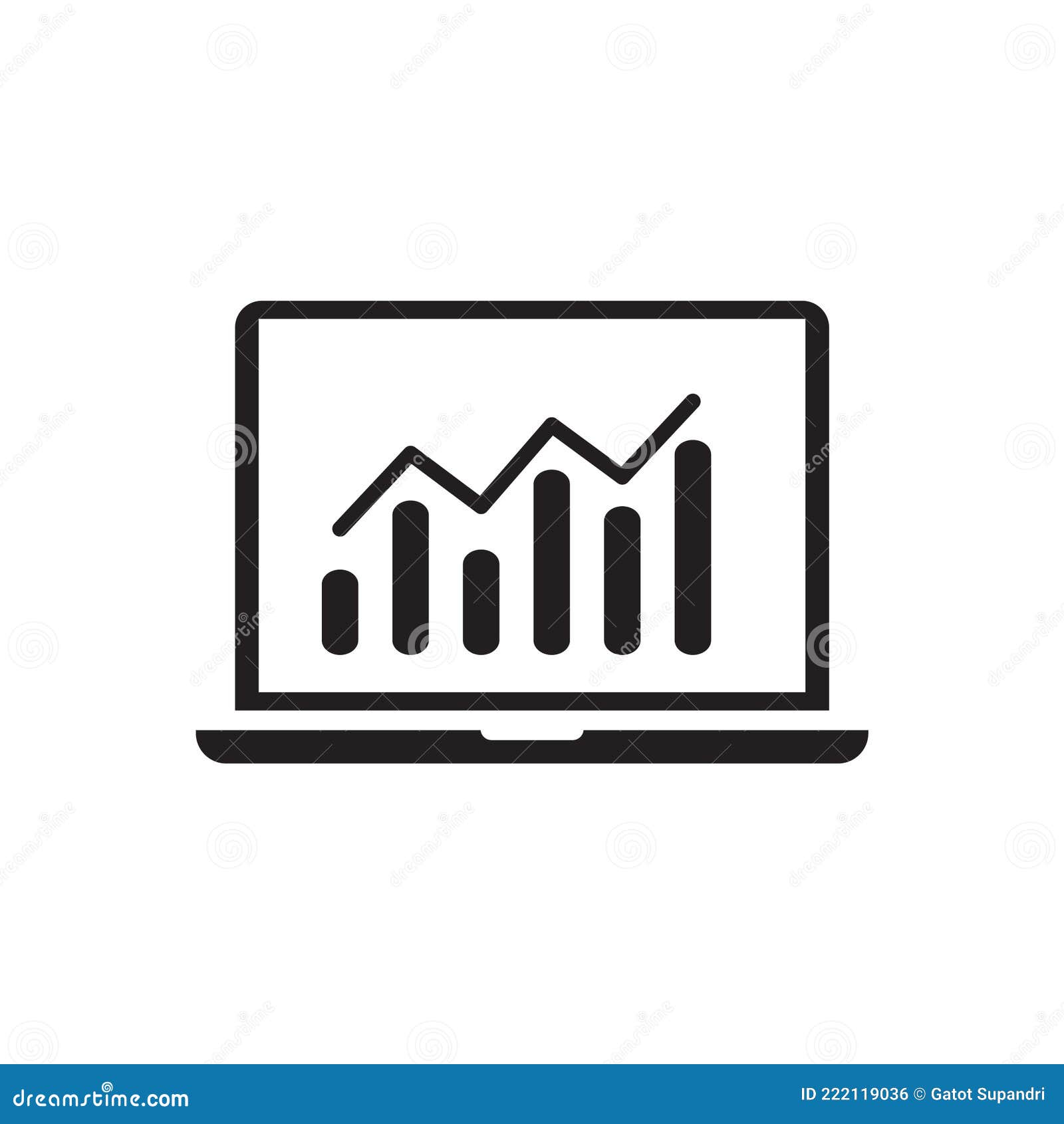 Laptop Chart Logo Vector Logo Template Stock Vector - Illustration of ...