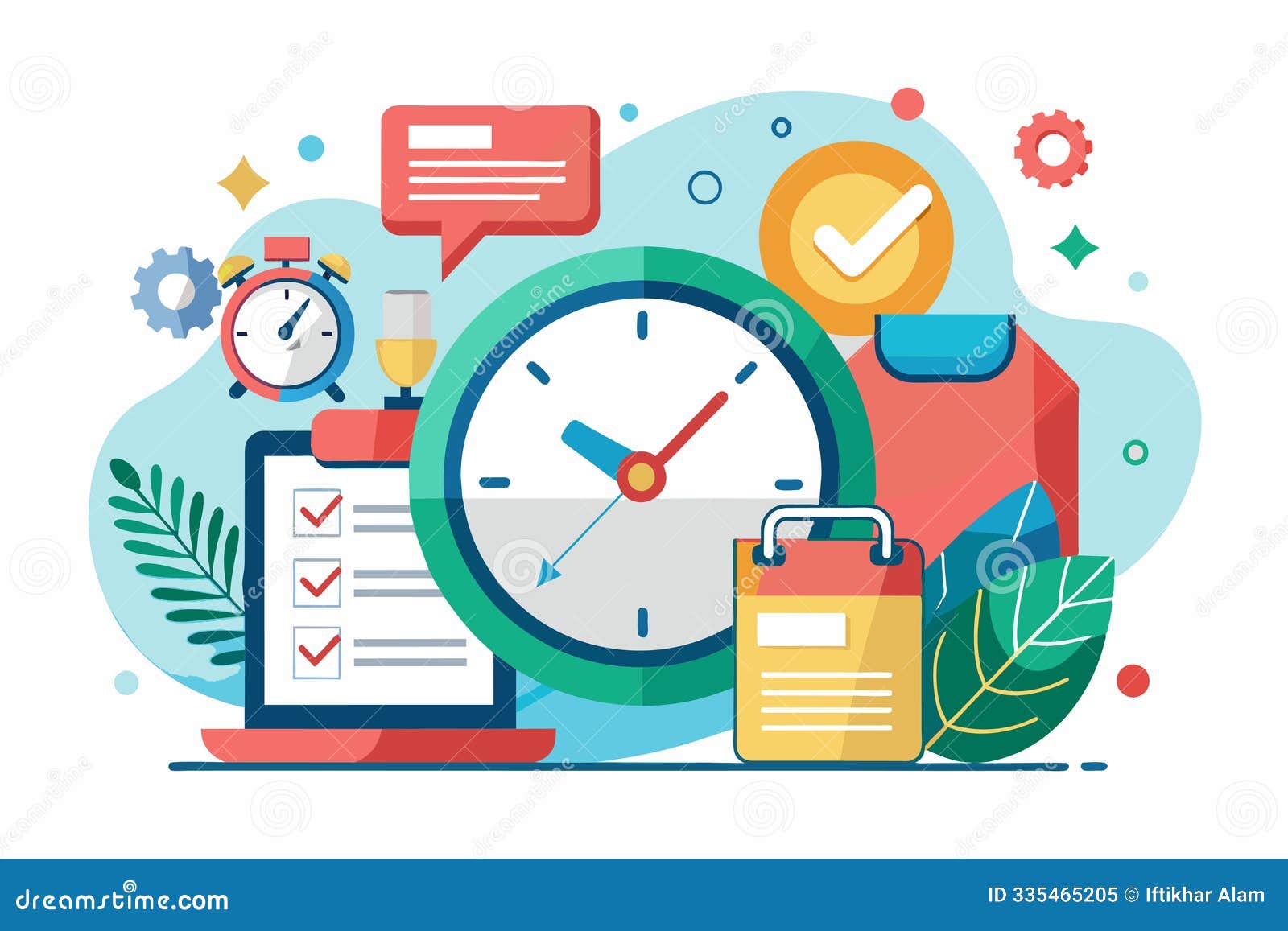 A Laptop with a Checklist and Clock Illustrates Effective Task ...