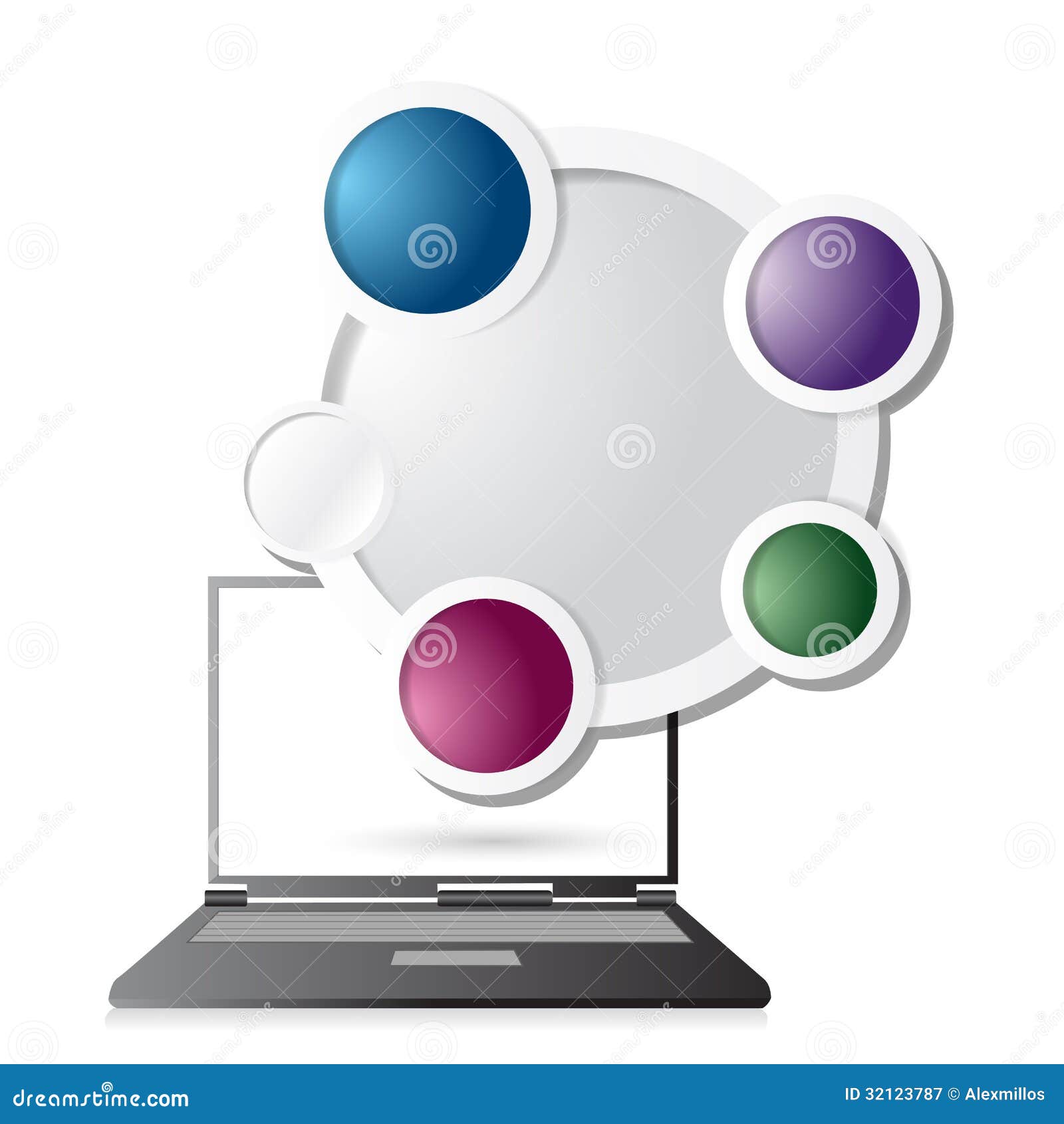 Laptop Circle Intersect Infographic Vector Illustration | CartoonDealer ...