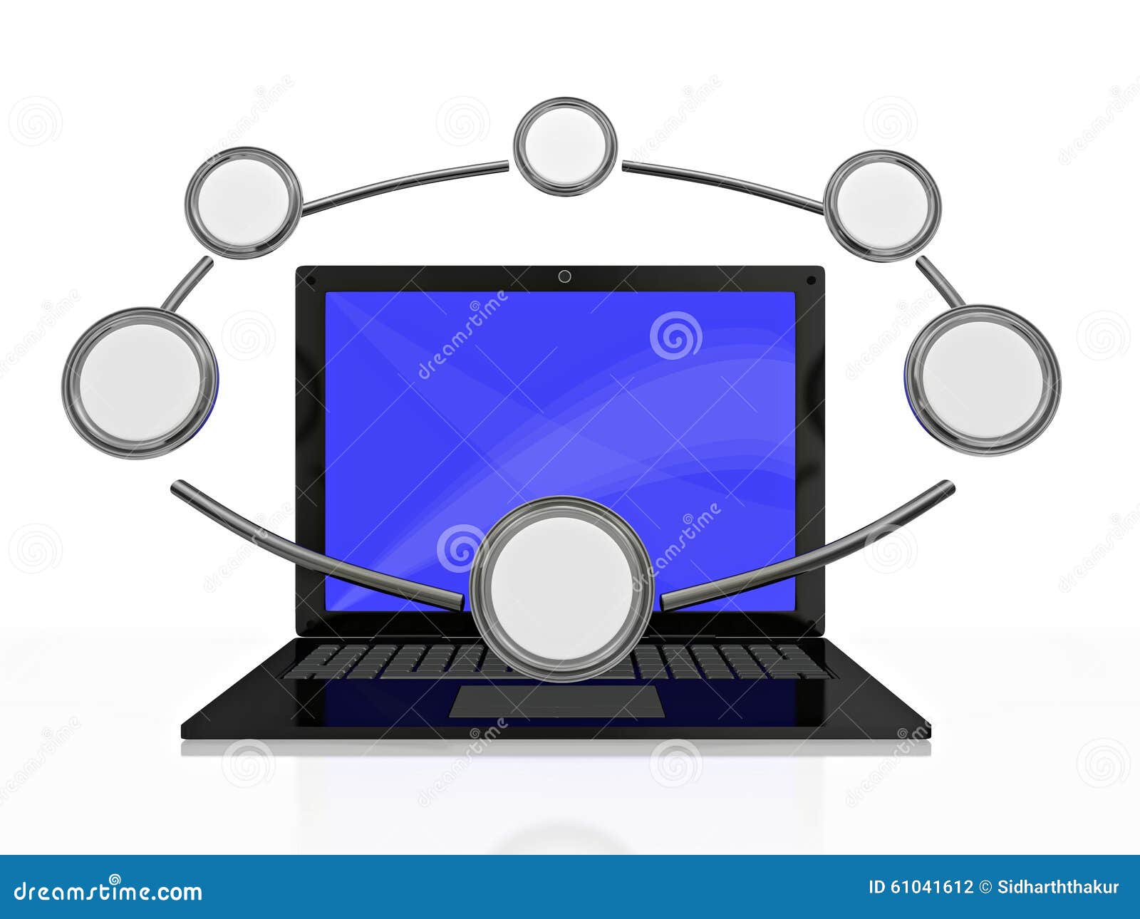 Laptop and Circle Information Loop Stock Illustration - Illustration of ...