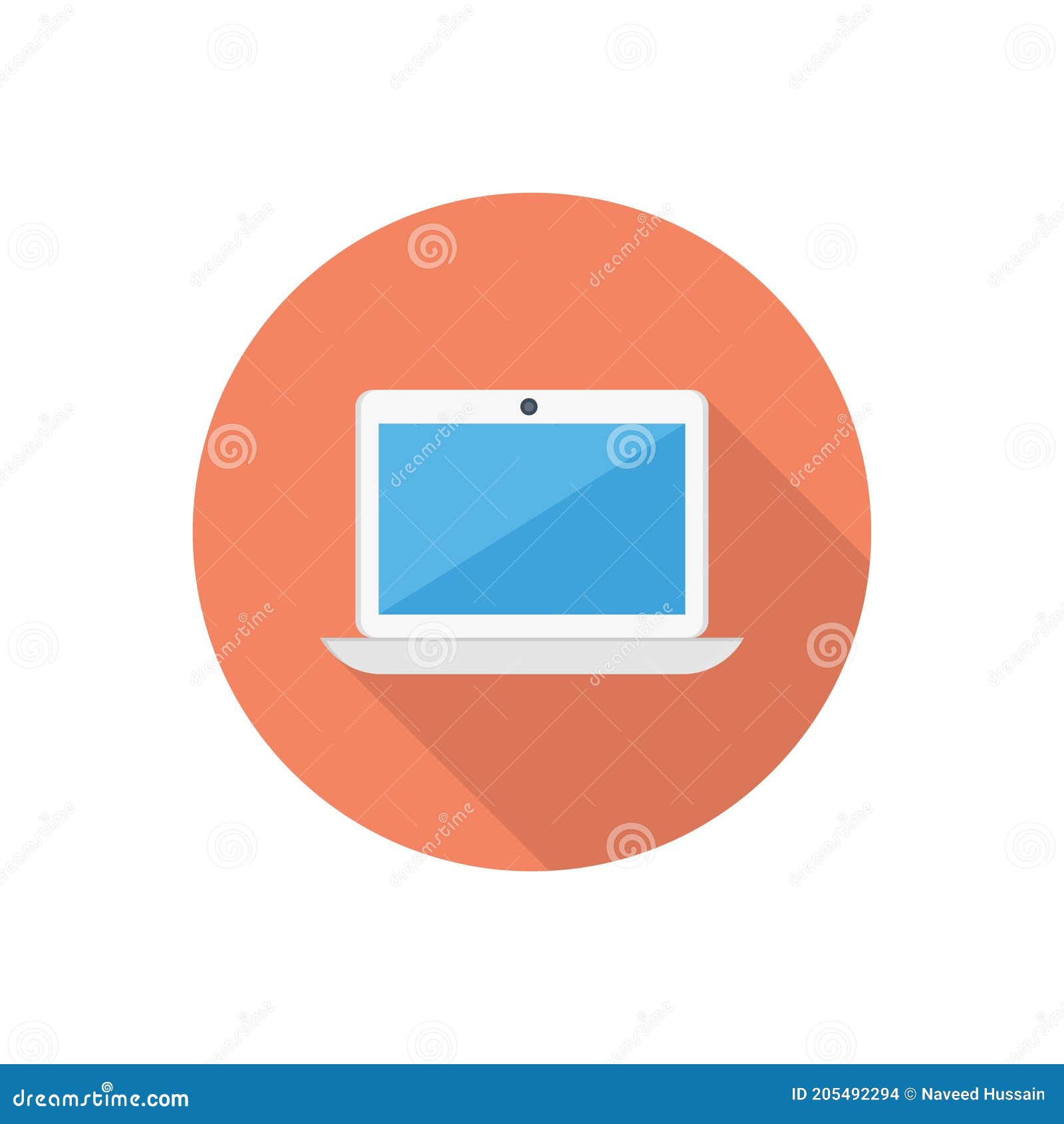 Laptop Vector Flat Colour Icon Stock Vector - Illustration of icon ...
