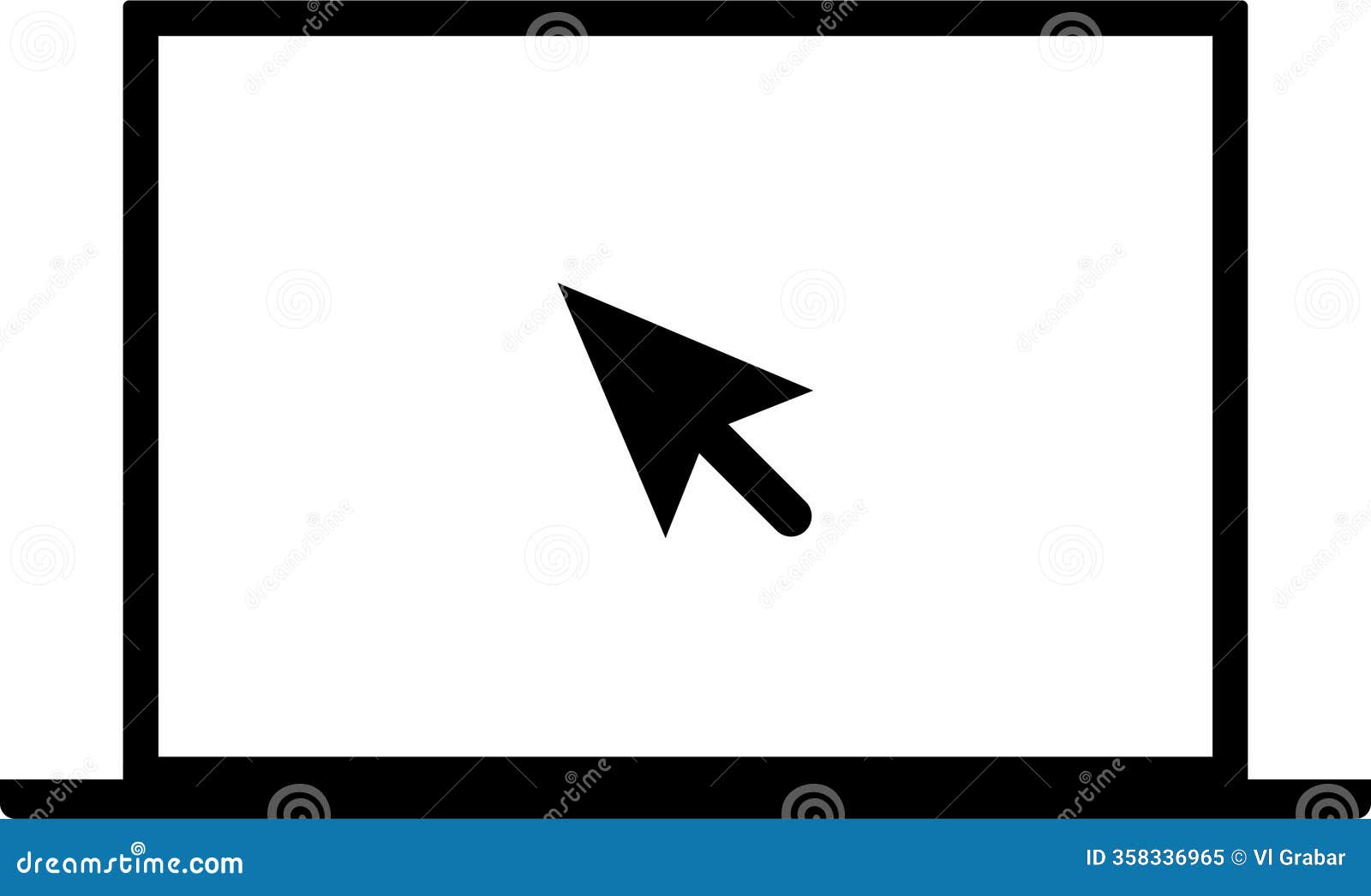 Laptop, Click Outline Icon. Line Art Vector | CartoonDealer.com #231602402