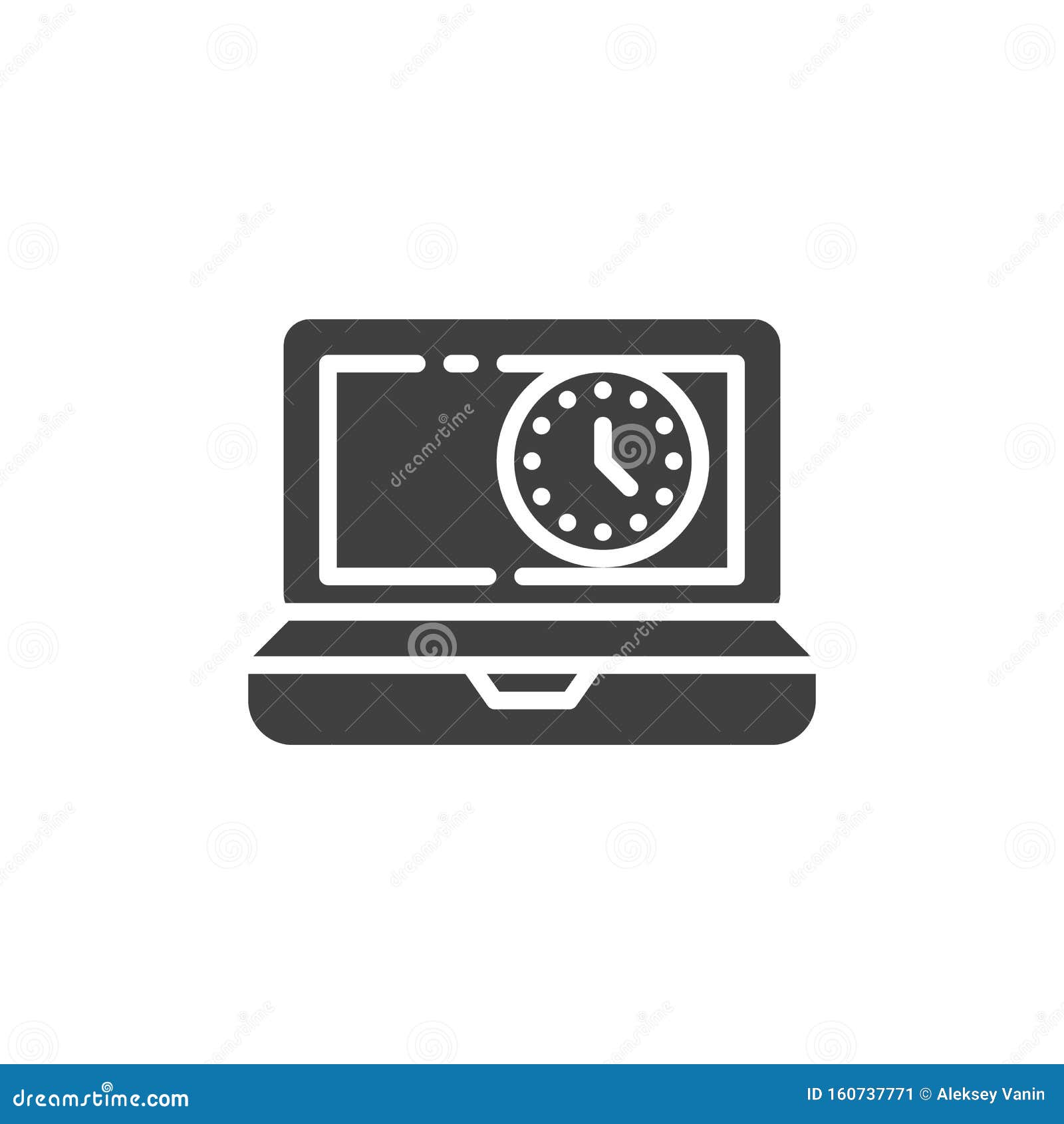 Laptop Clock Time Vector Icon | CartoonDealer.com #160737820