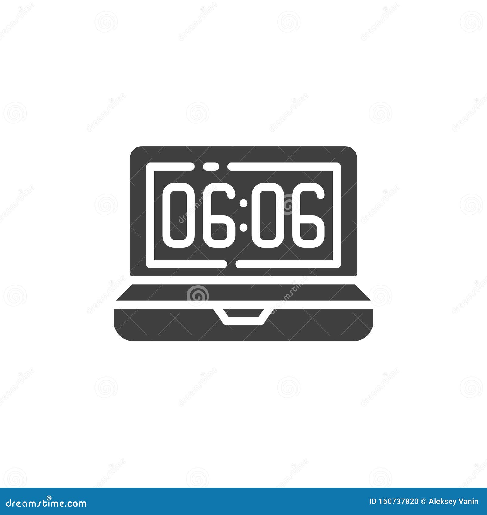 Laptop Clock Time Vector Icon Stock Vector - Illustration of design ...