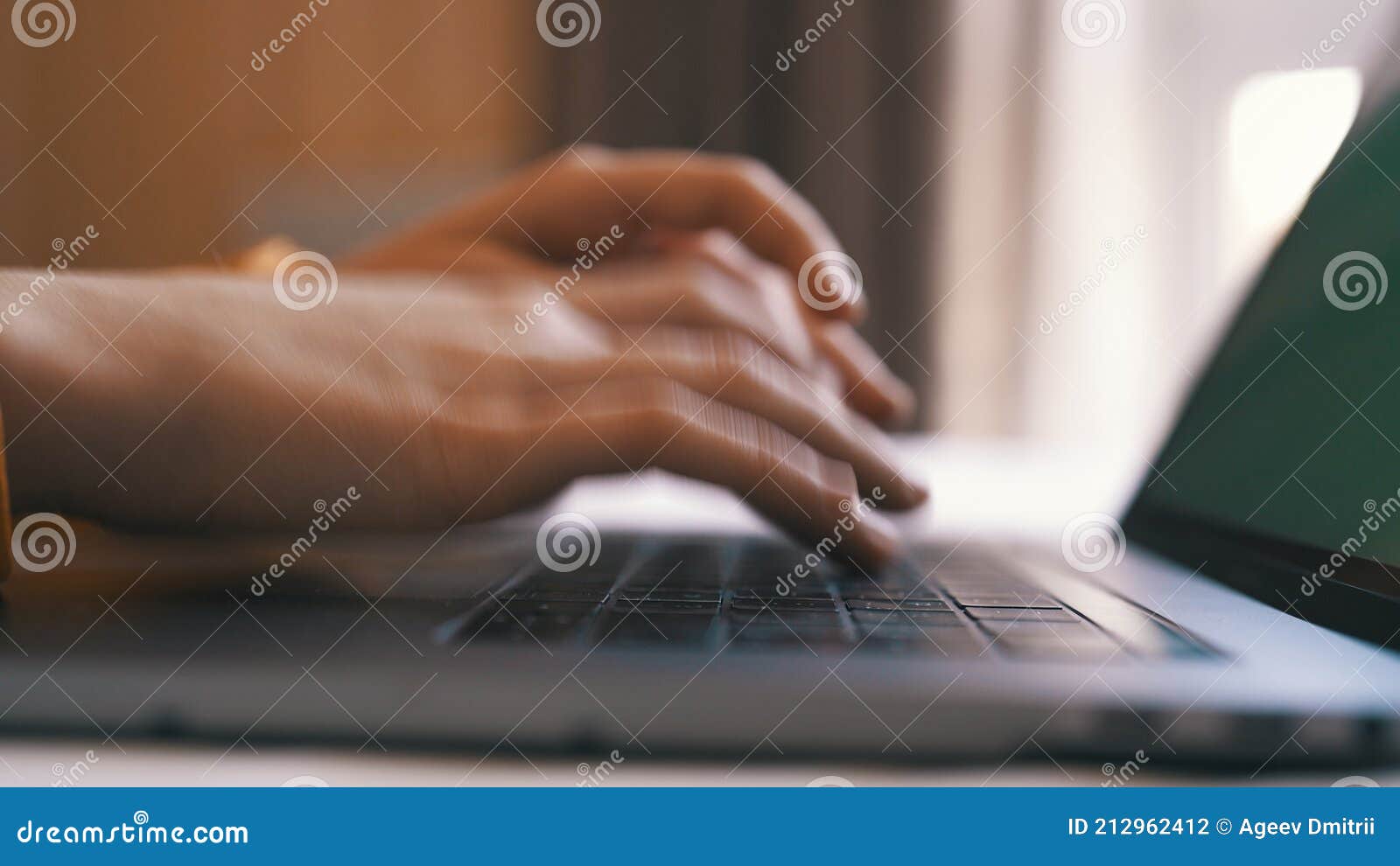 Laptop Close Up Typing Work Technology Communication Work at Home Stock ...