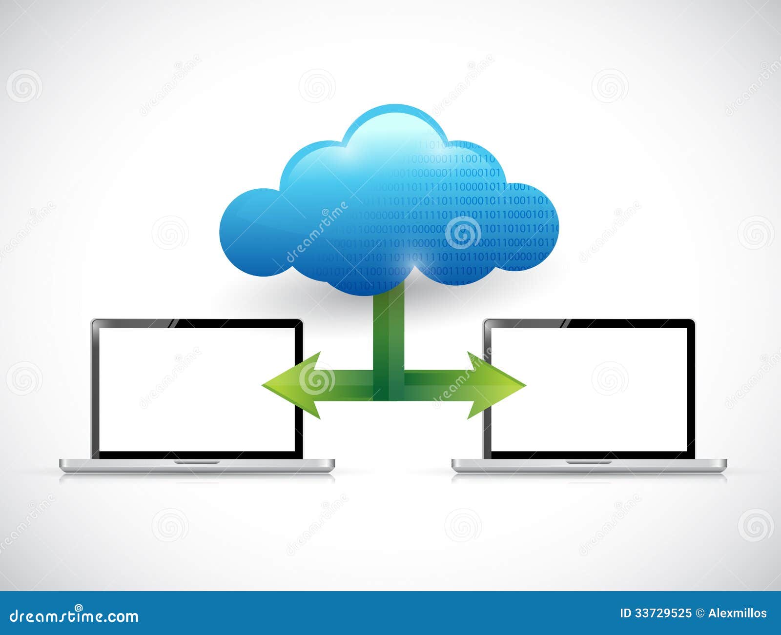 Laptop Cloud Computing Network Illustration Design Stock Illustration ...