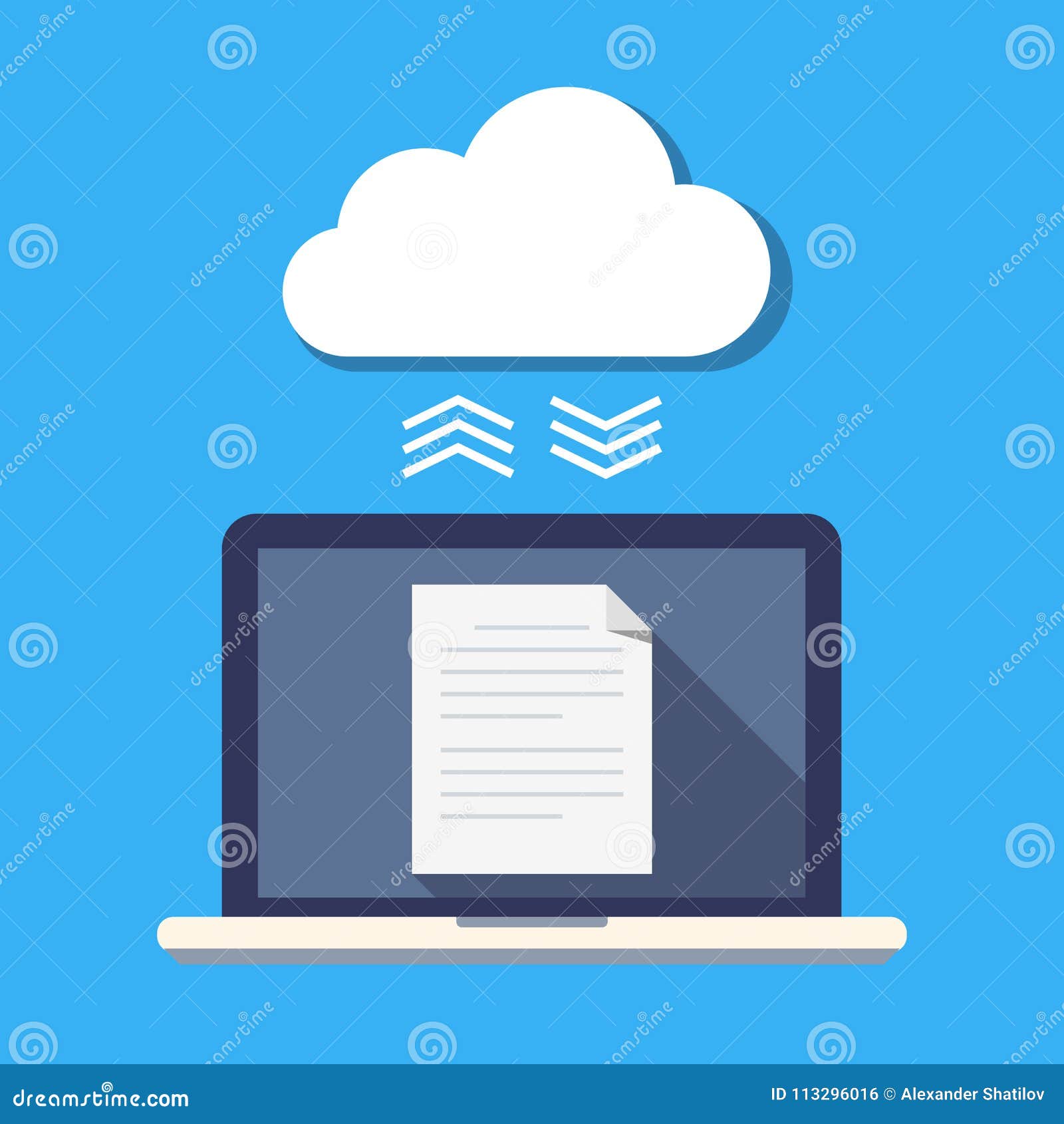 Laptop and Cloud Storage. the Concept of File Synchronization. Secure ...