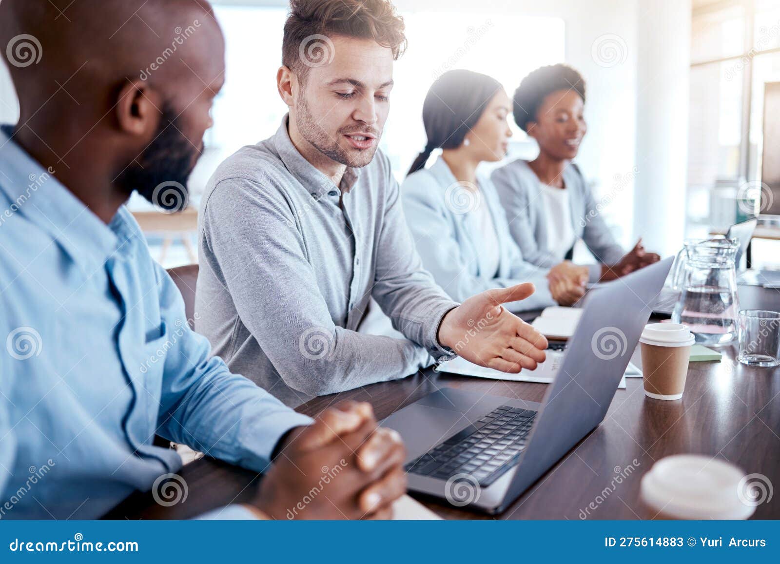 Laptop, Coaching and Business People Training in Office, Learning and ...