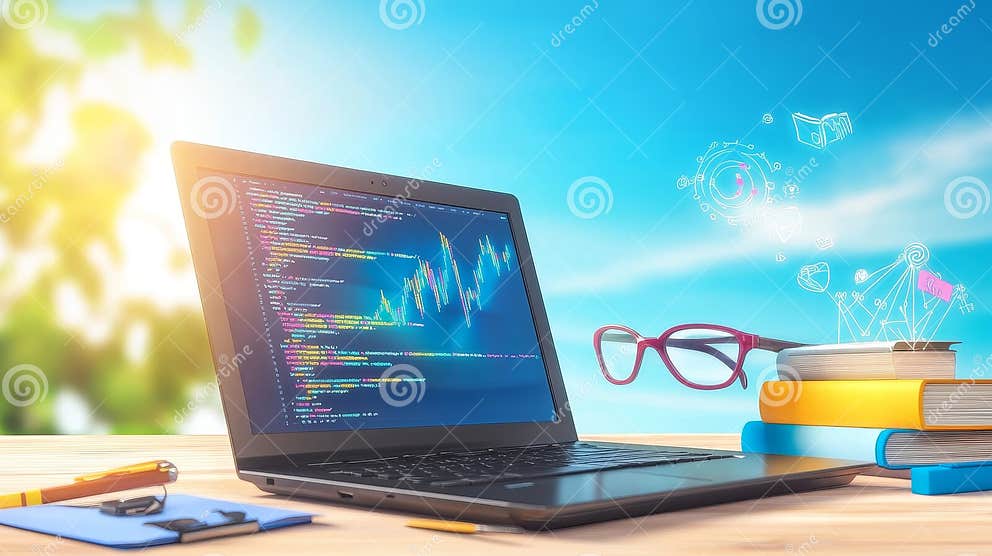 Summer Coding Project Laptop Laptop Code Books Glasses Summer ...
