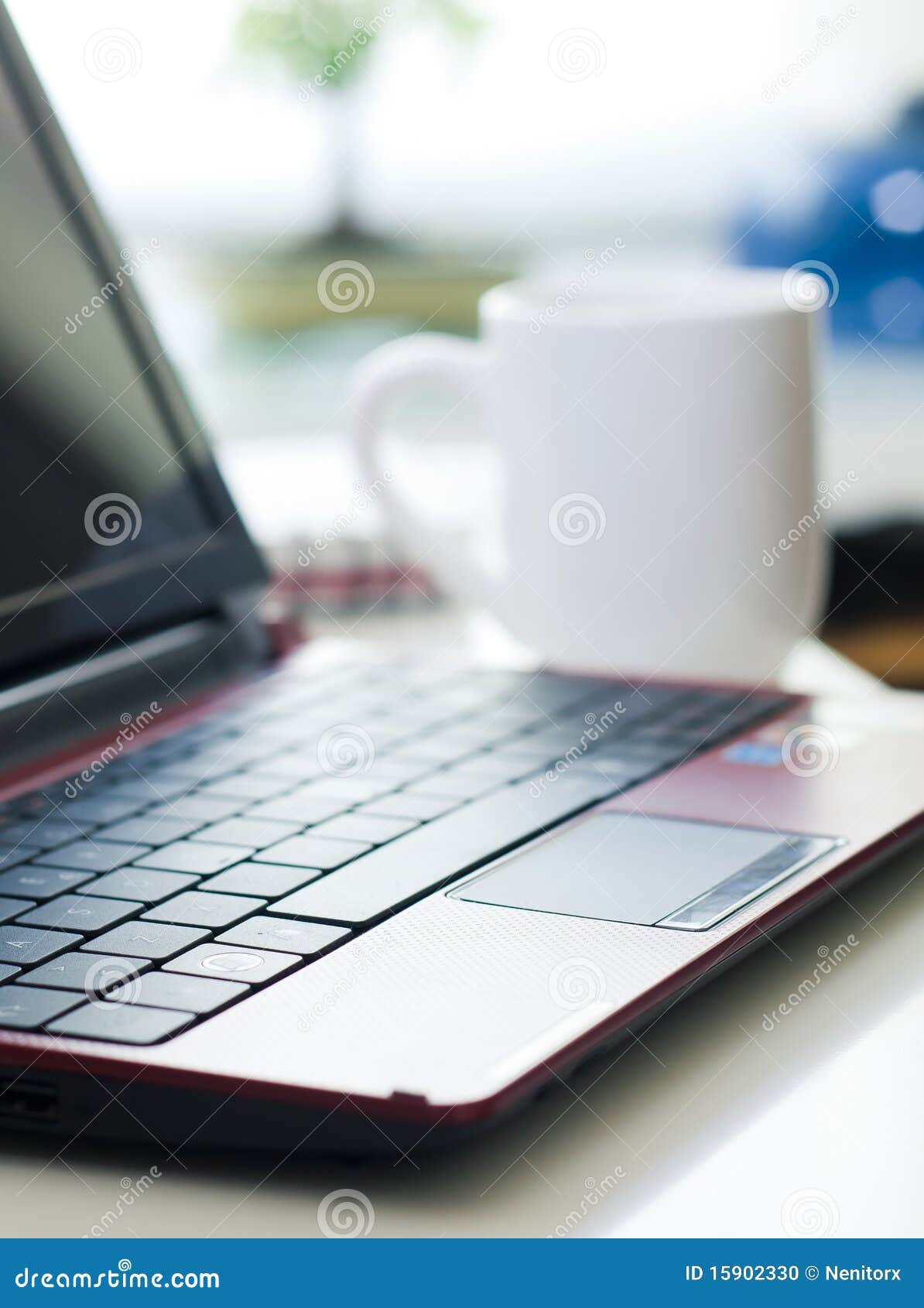 Laptop and Coffee in Office Stock Photo - Image of laptop, information ...