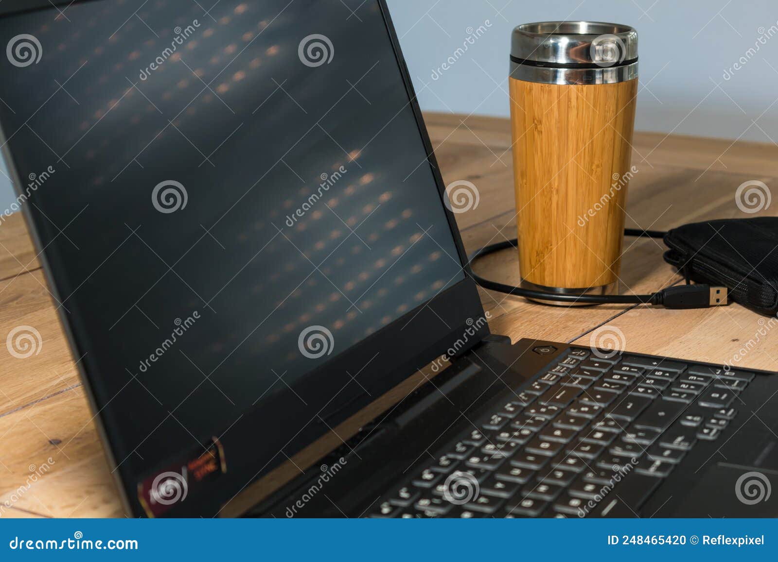 Laptop and Coffee in the Office Stock Photo - Image of desk, device ...