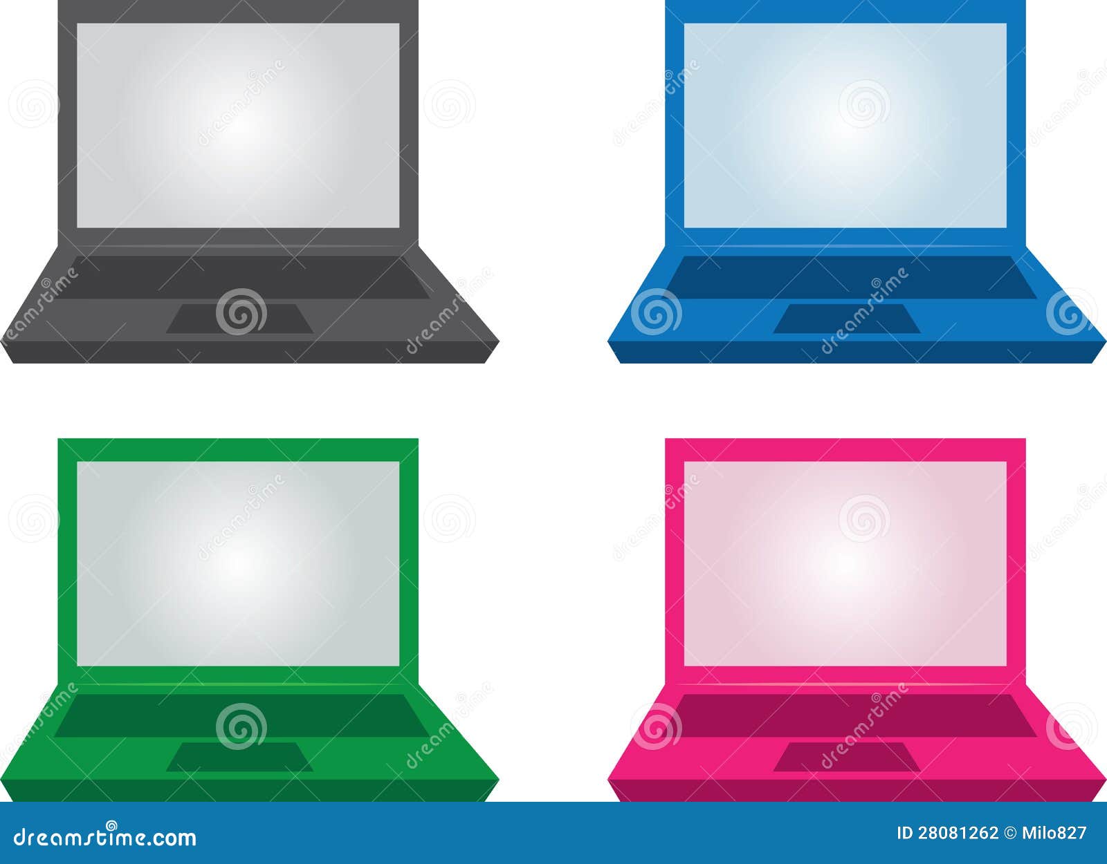 Laptop Colors stock illustration. Illustration of silver - 28081262