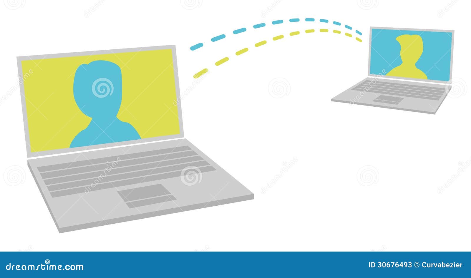 Laptop communication stock illustration. Illustration of wireless ...