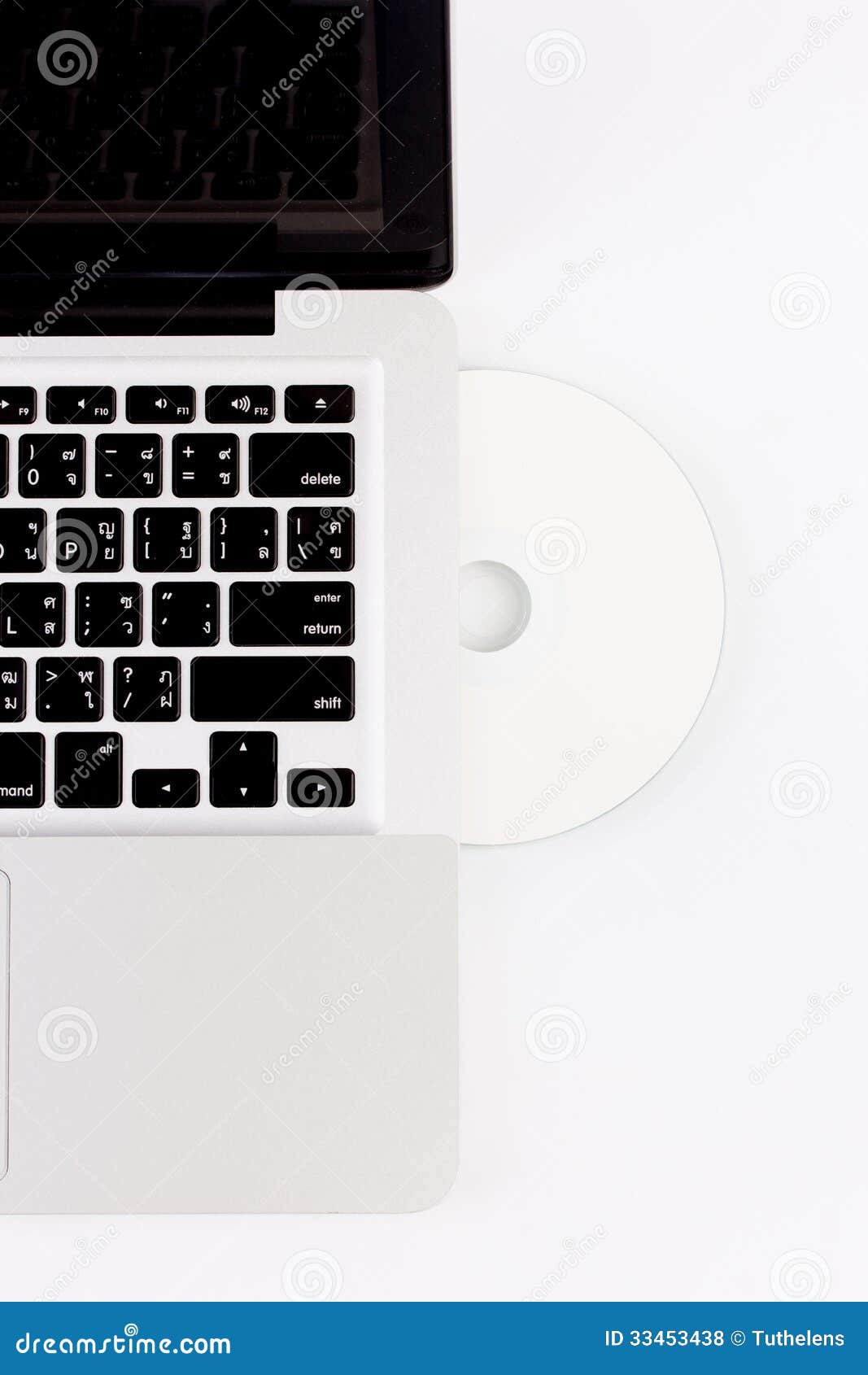 Laptop and compact disc stock photo. Image of data, computer - 33453438