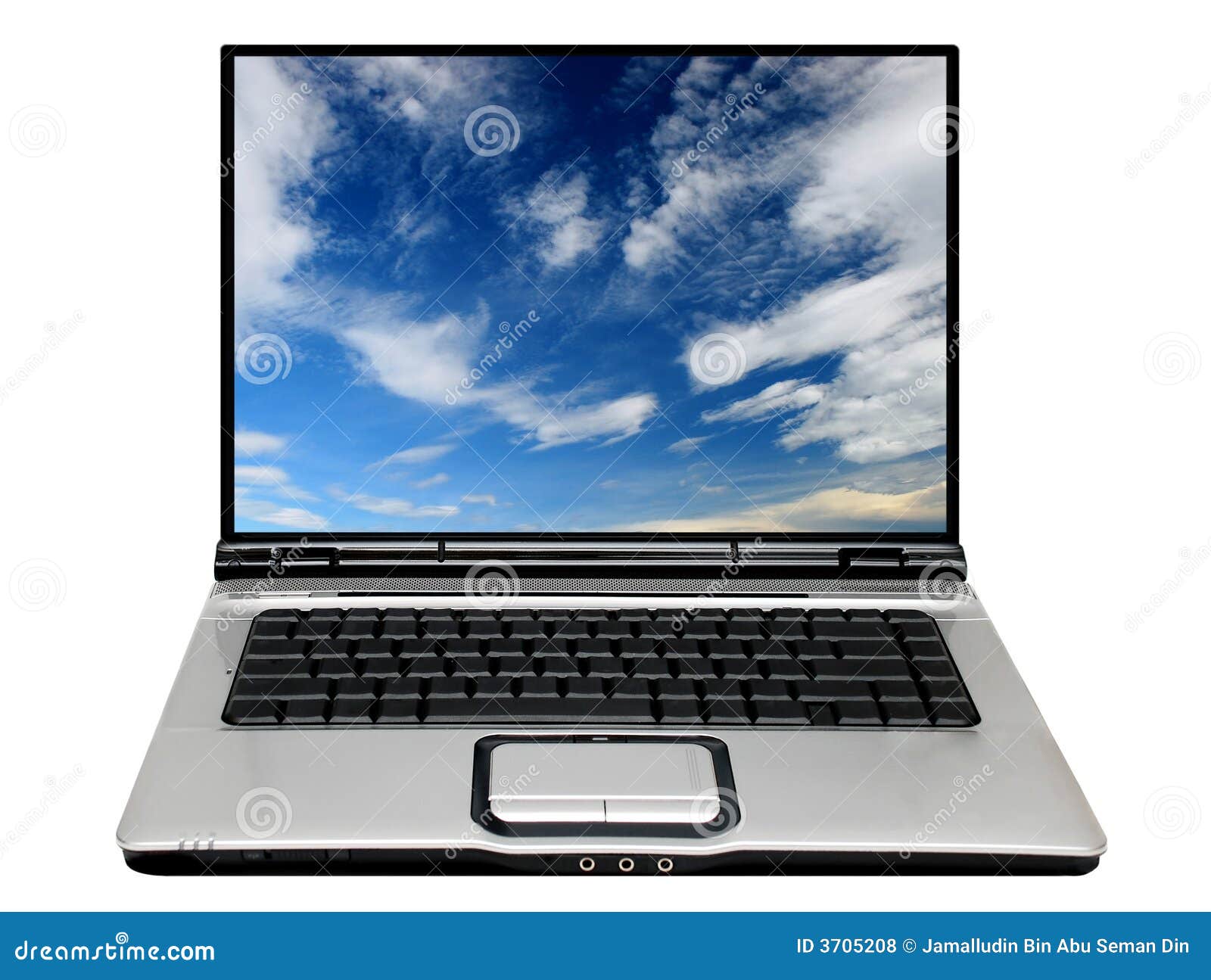 Laptop computer stock photo. Image of keyboard, clouds - 3705208