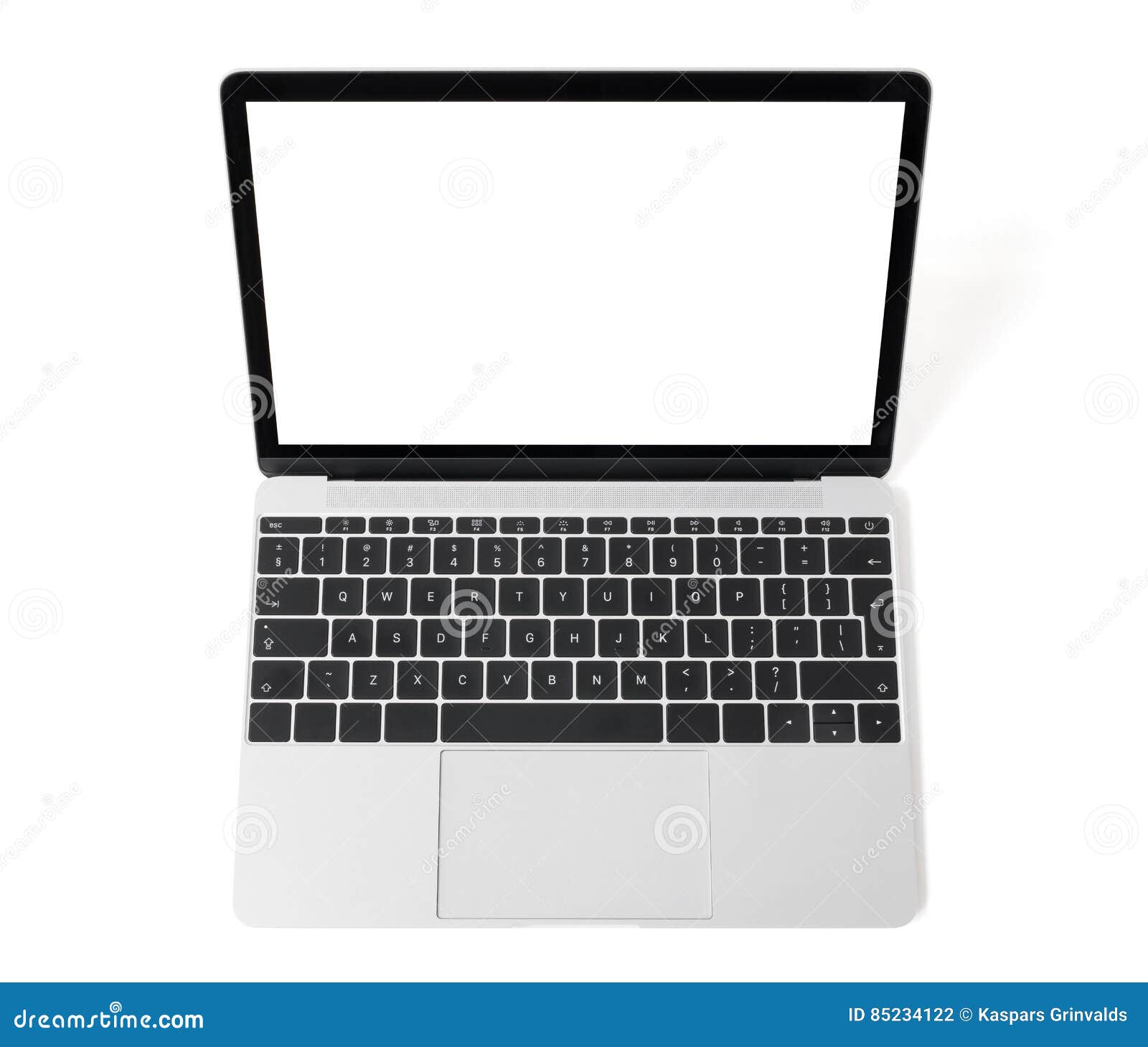 Laptop computer from above stock photo. Image of notebook - 85234122