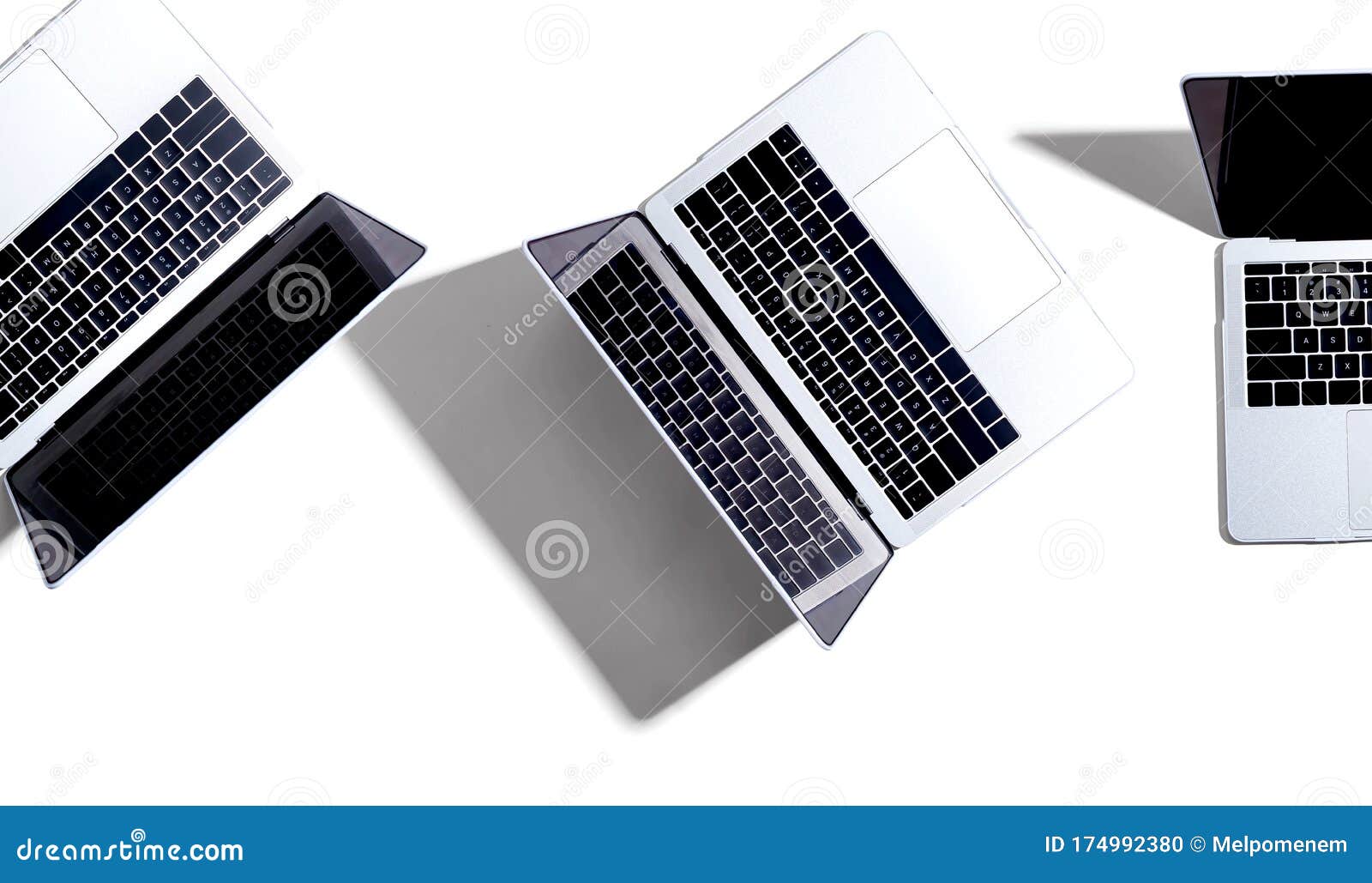 Laptop computer from above stock photo. Image of pattern - 174992380