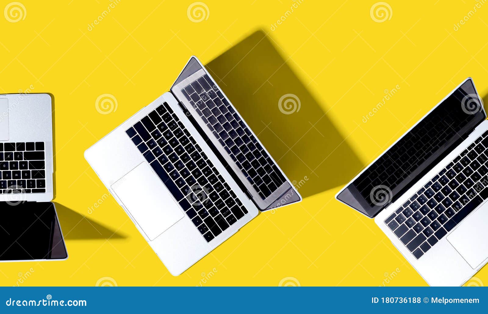 Laptop computer from above stock photo. Image of collection - 180736188