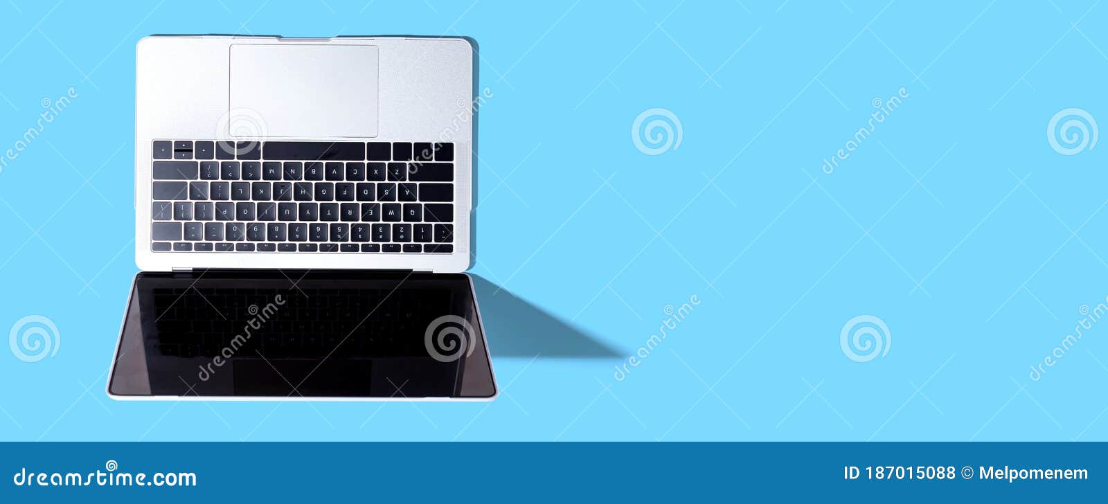Laptop computer from above stock photo. Image of technology - 187015088