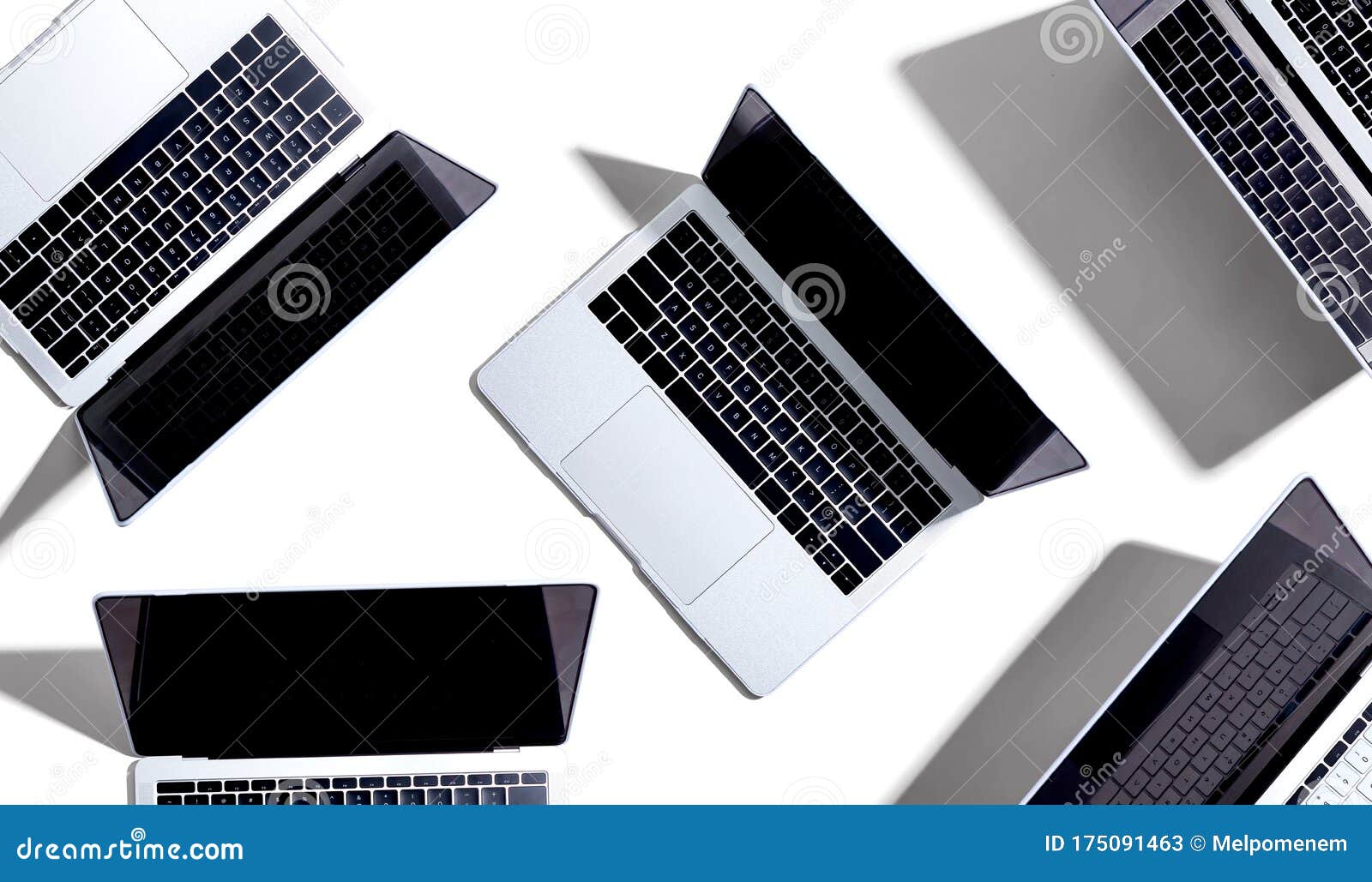 Laptop computer from above stock image. Image of collection - 175091463