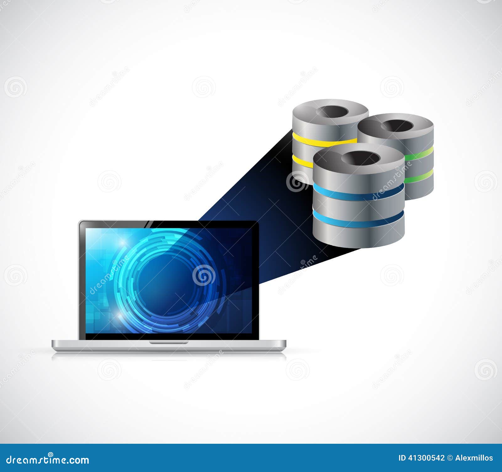 Laptop Computer Big Data Storage Illustration Stock Illustration ...