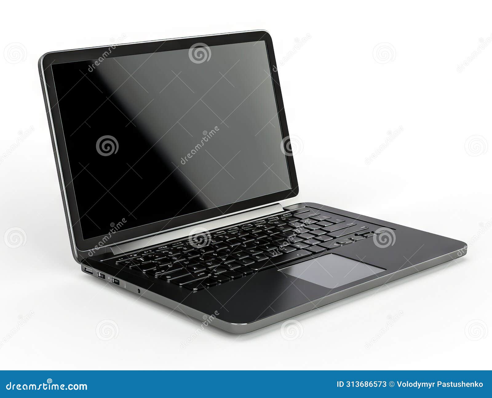 A Laptop Computer with a Black Screen Stock Image - Image of computer ...