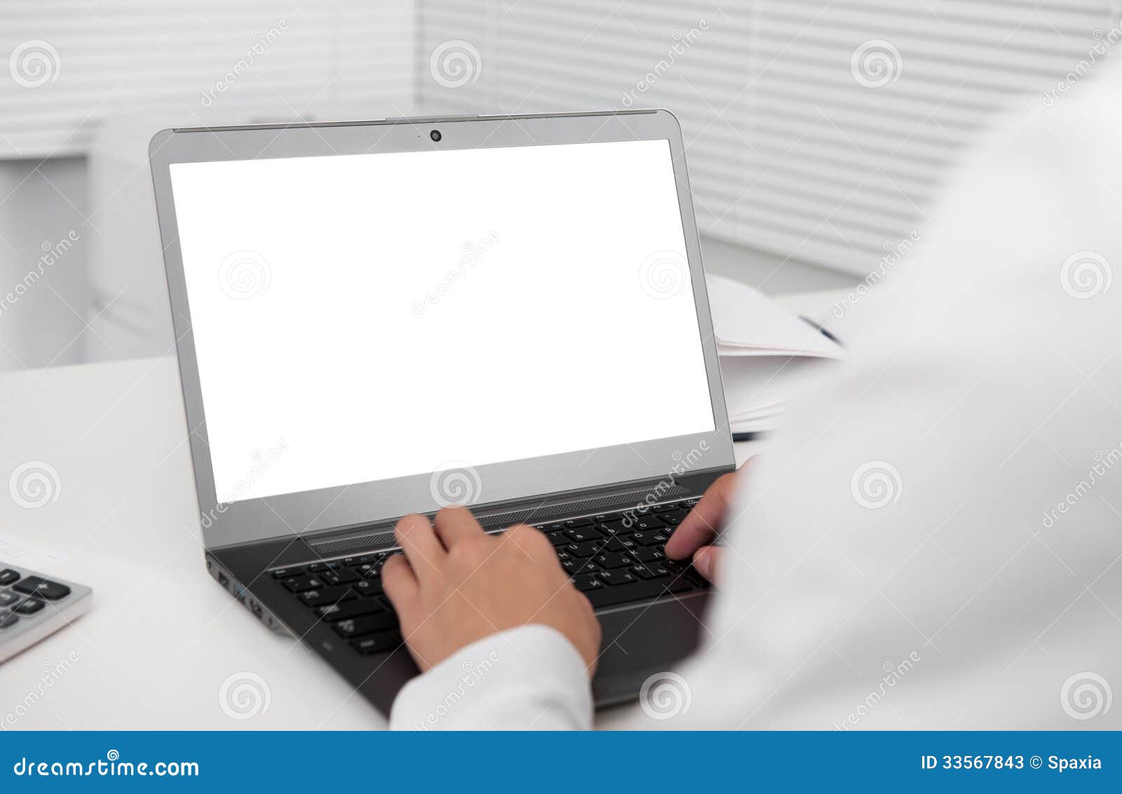 Laptop Computer with Blank Screen Stock Image - Image of copy ...