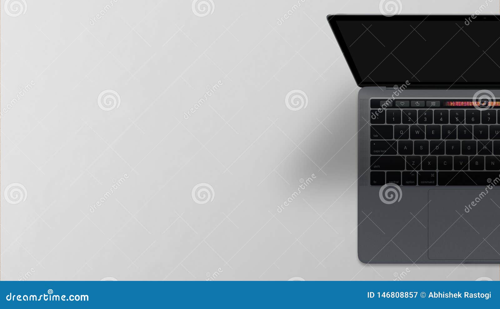 Laptop Computer Blank Screen Top View Stock Image - Image of desktop ...