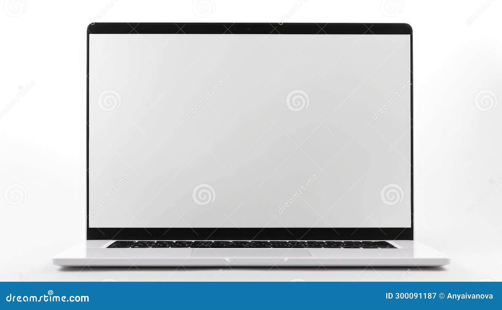 A Laptop Computer with a Blank Screen on a White Surface, Laptop Screen ...