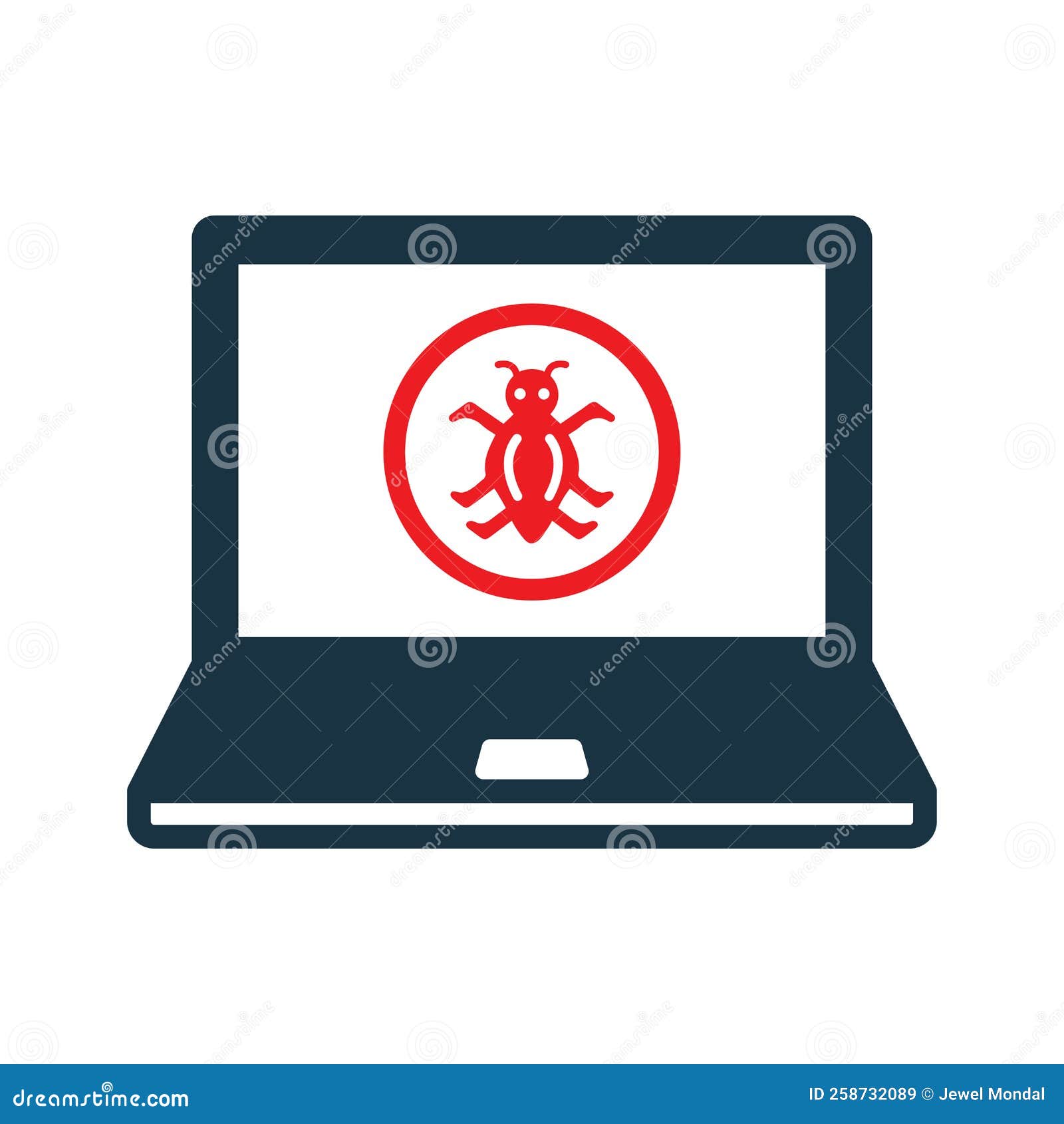Laptop, Computer, Bug, Virus Icon. Simple Vector Design Stock ...