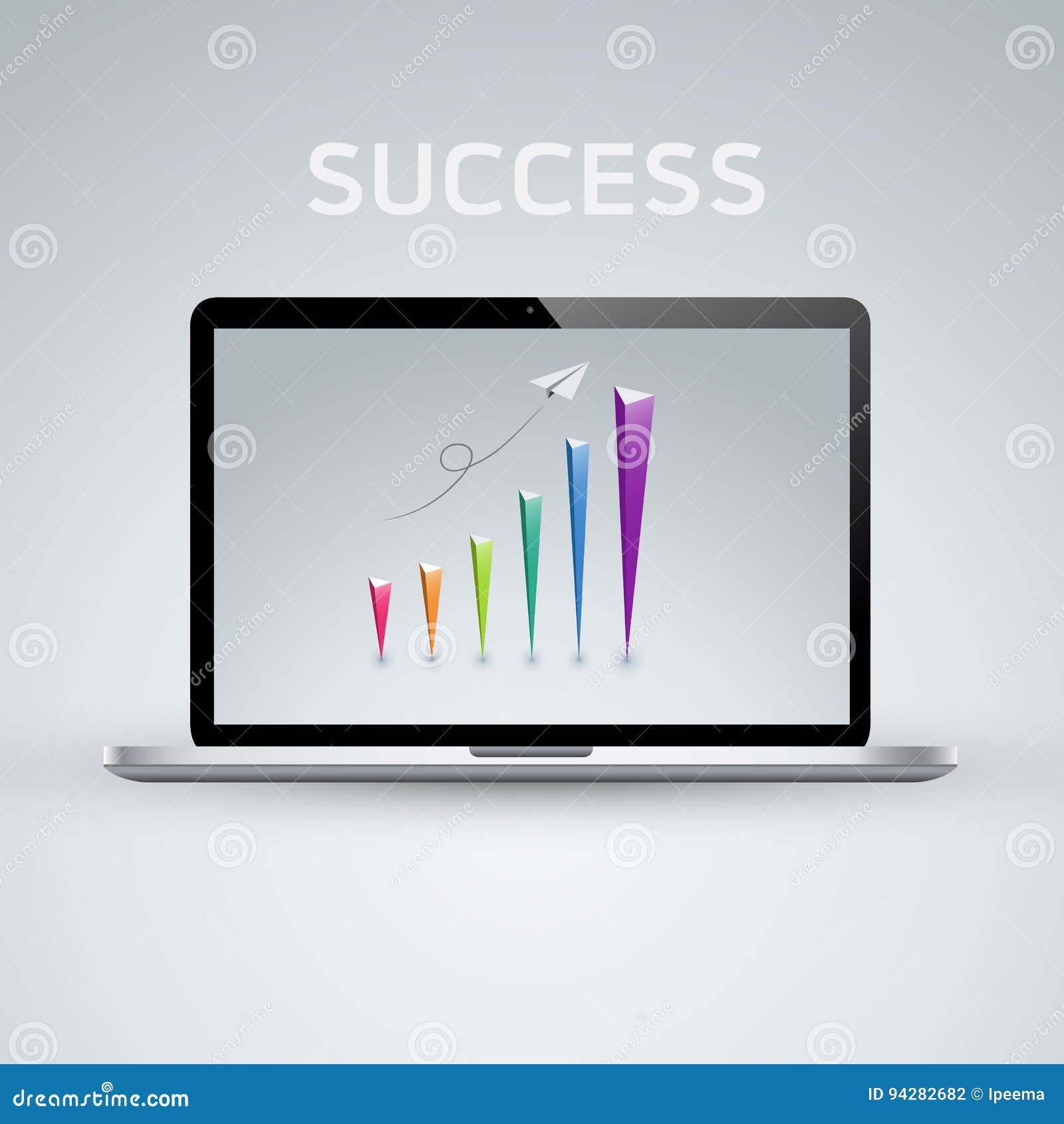 Laptop Computer with Business Diagram Graph Analyze To Success Stock ...