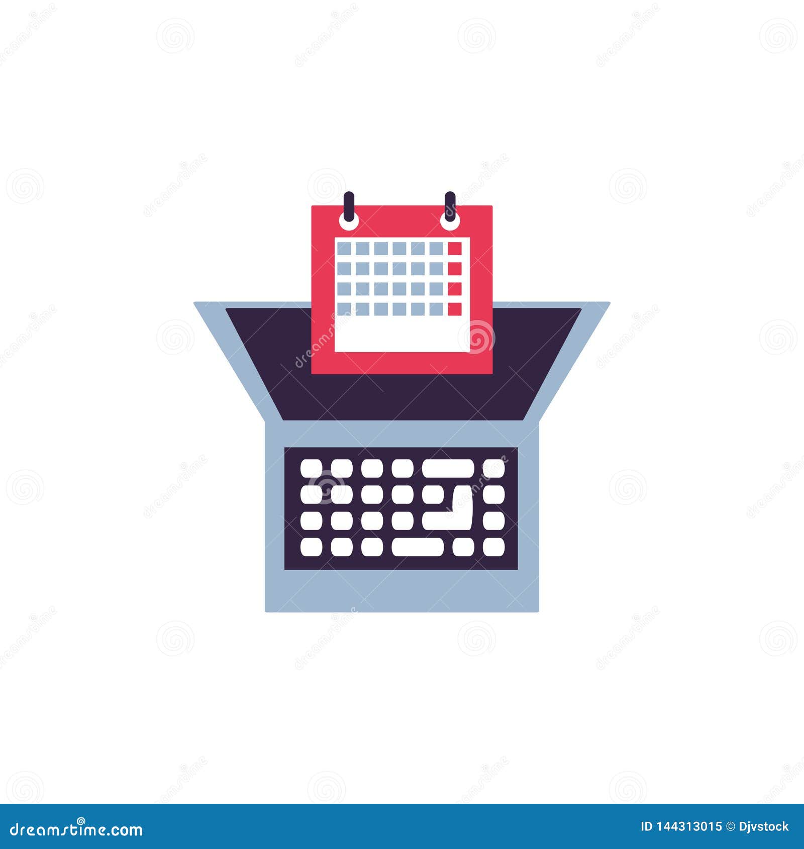 Laptop Computer with Calendar Reminder Stock Illustration ...