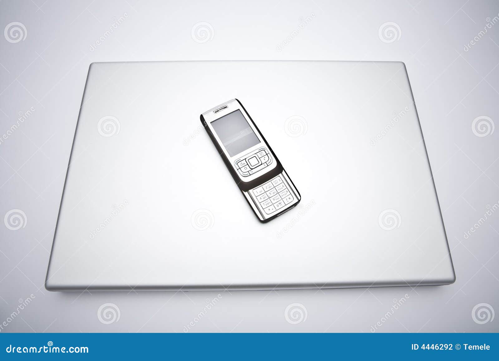 Laptop Computer with Cell Phone Stock Photo - Image of aluminium, white ...