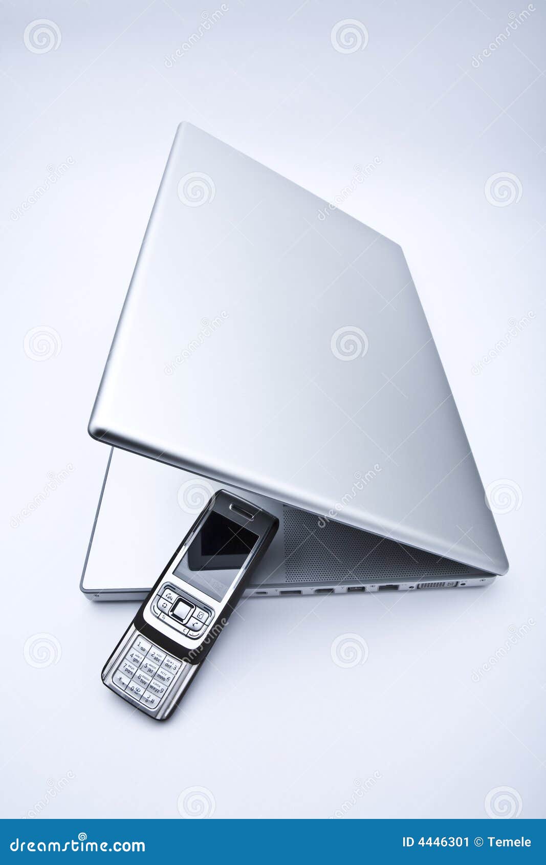 Laptop Computer with Cell Phone Stock Image - Image of open, technology ...