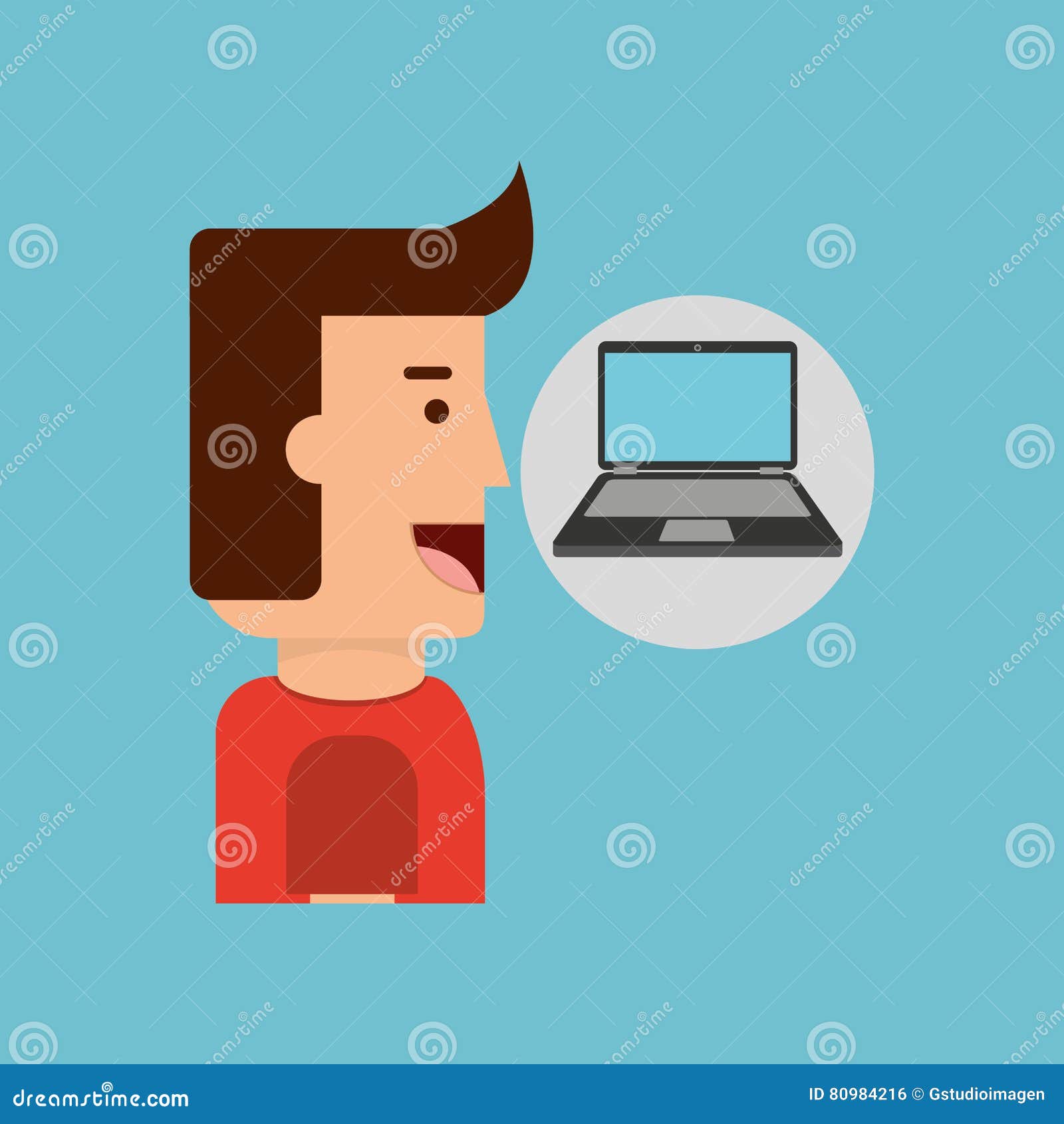 Laptop Computer Character Man Design Stock Vector - Illustration of ...