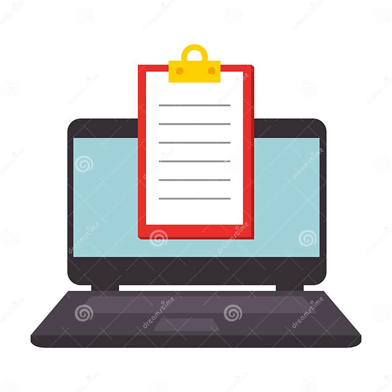 Laptop Computer with Checklist Stock Vector - Illustration of ...