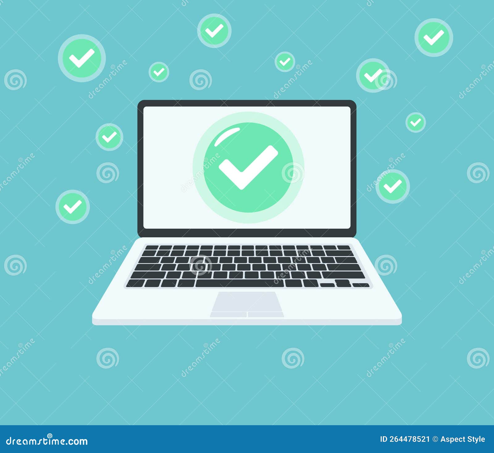 Laptop Computer and Clipboard on Tick Icon Vector Design Stock Vector ...