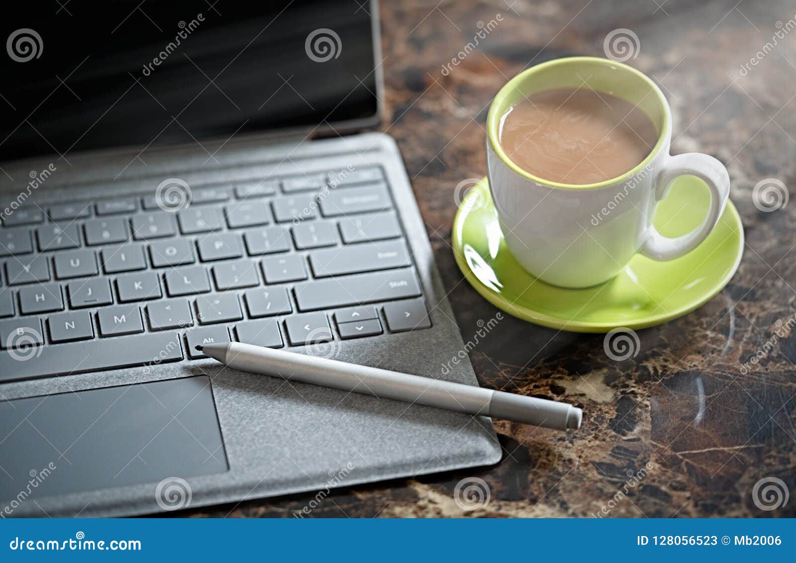 Laptop Computer , Coffee , on the Table Stock Image - Image of home ...