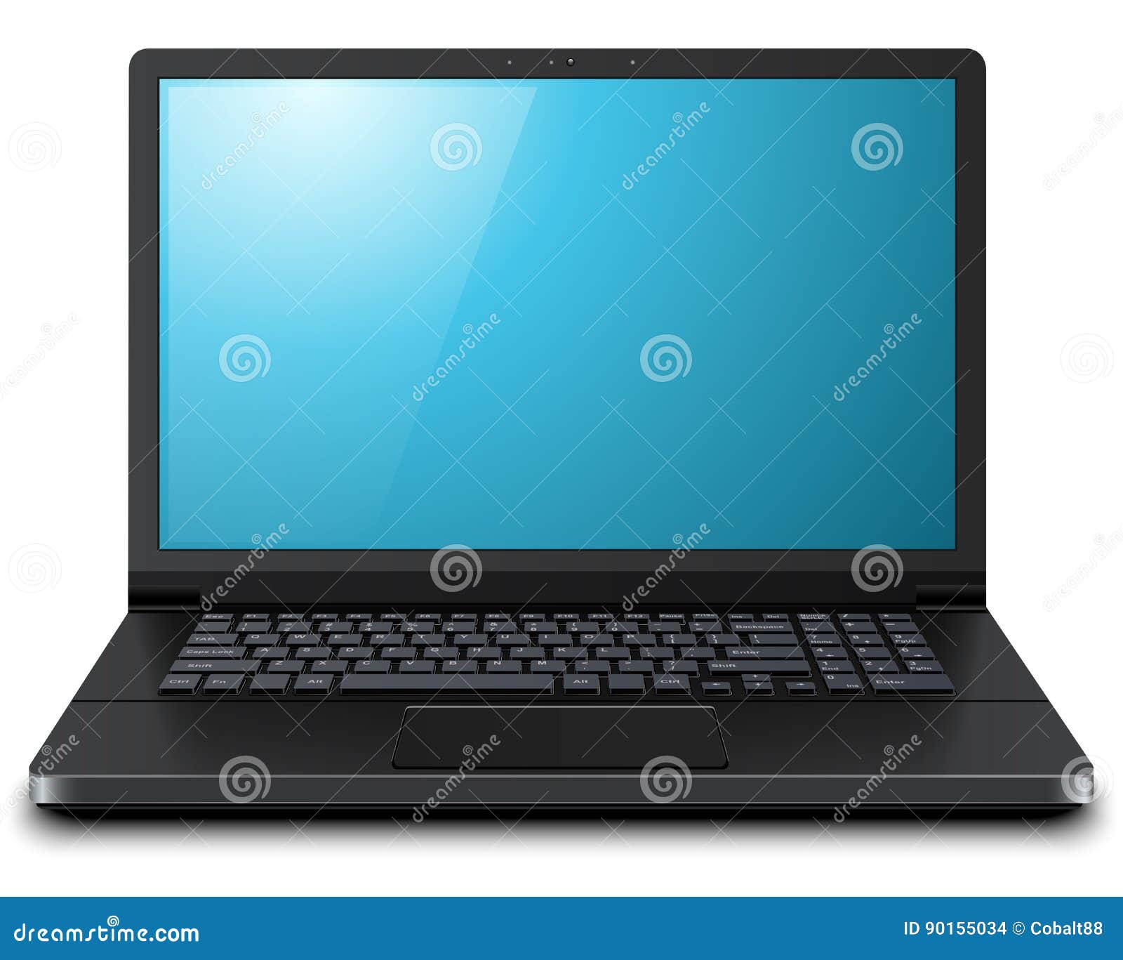 Laptop computer 3D stock vector. Illustration of realistic - 90155034