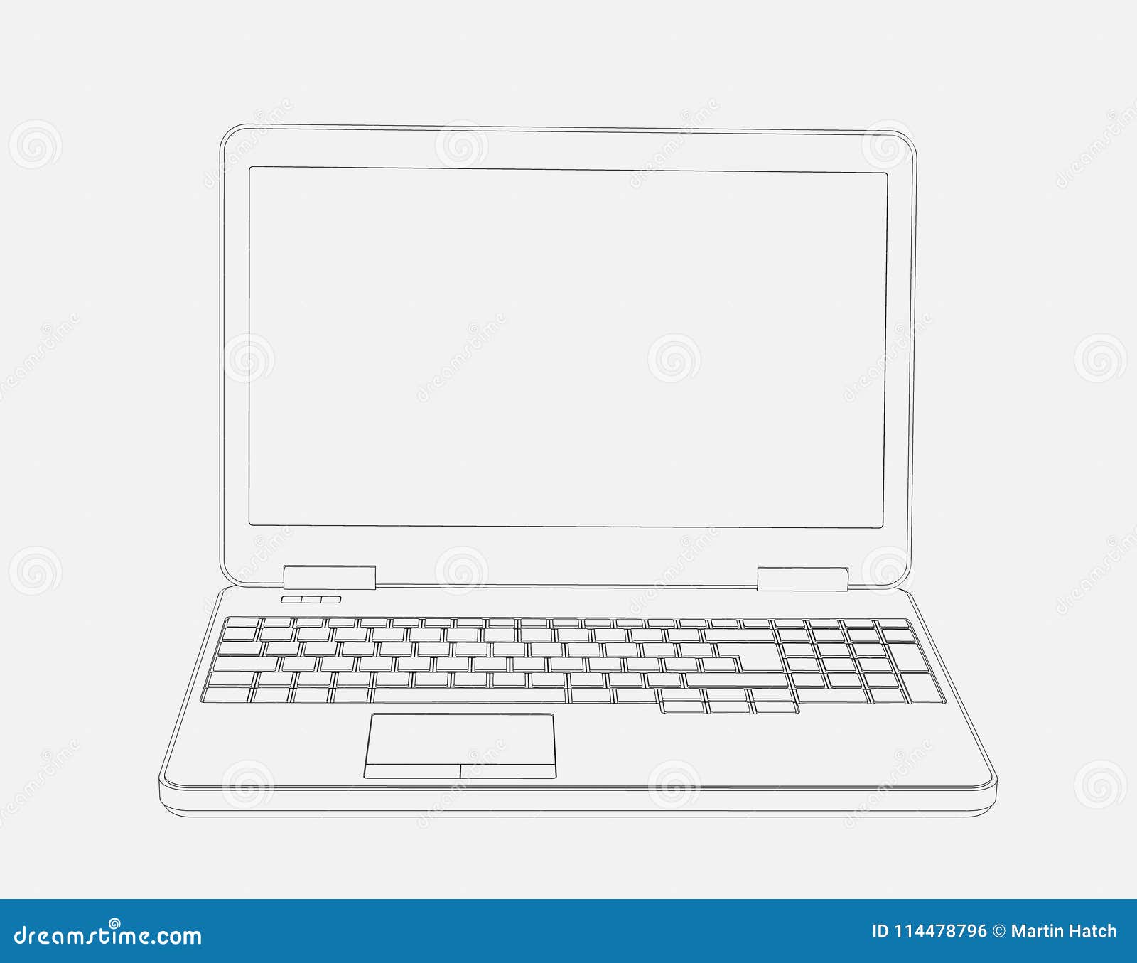 Laptop-Computer 3D Zeichnung Auf Weißem Hintergrund Stock Abbildung ...