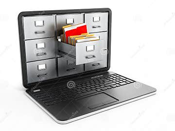 Laptop Computer Data Storage Concept Stock Illustration - Illustration ...