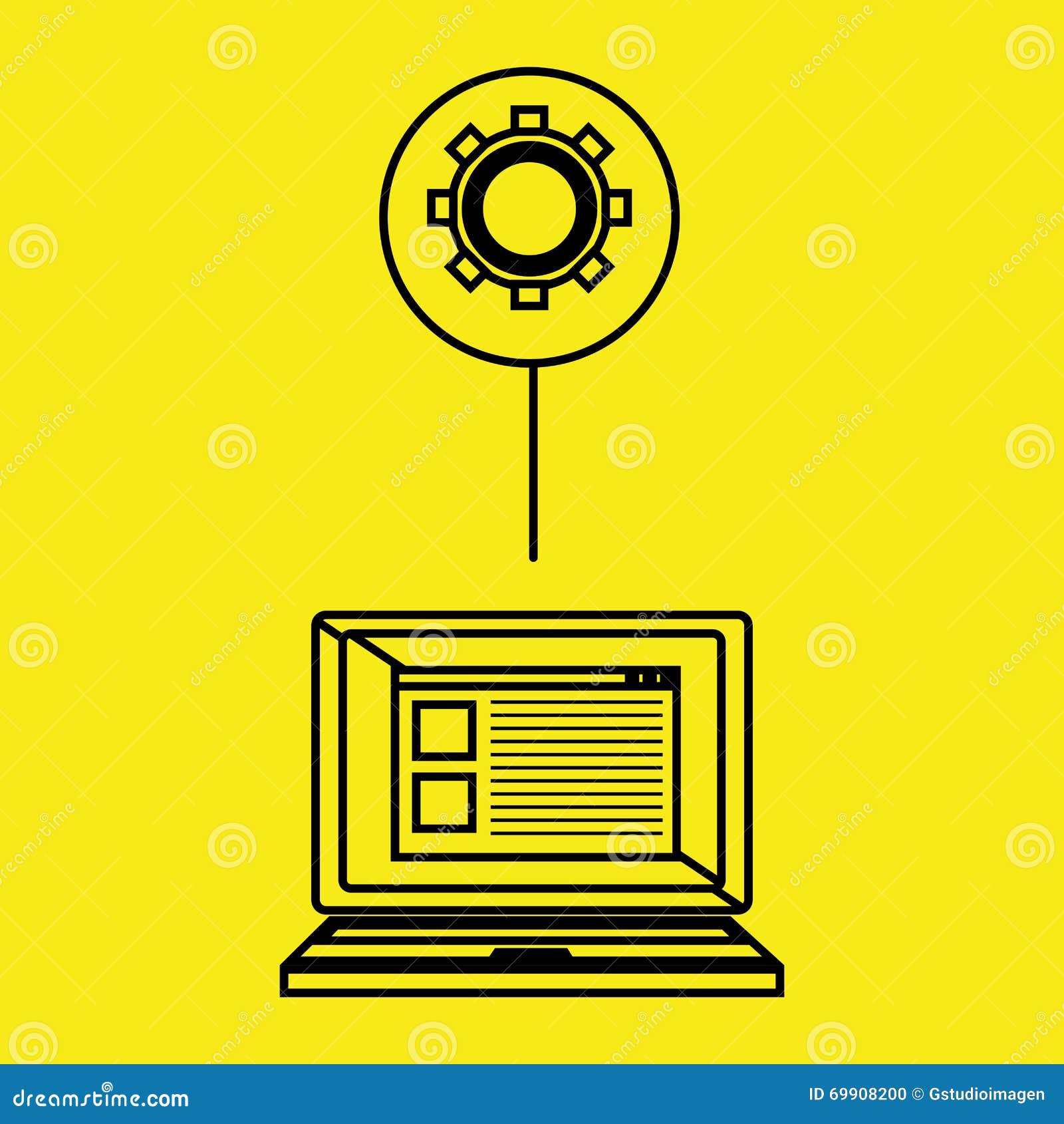Laptop computer design stock illustration. Illustration of modern ...