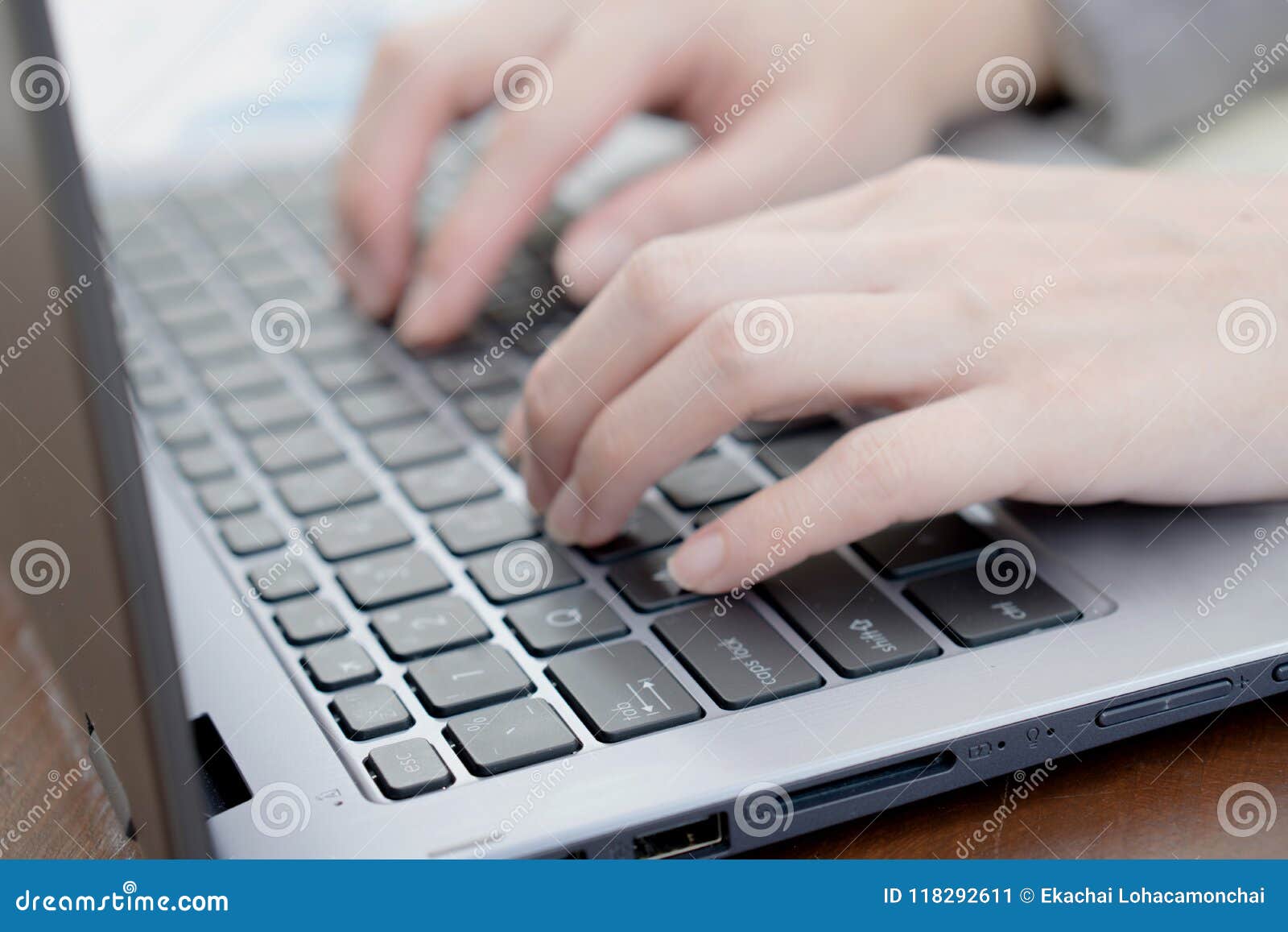 Laptop, Computer, Desktop PC, Human Hand, Office Stock Image - Image of ...