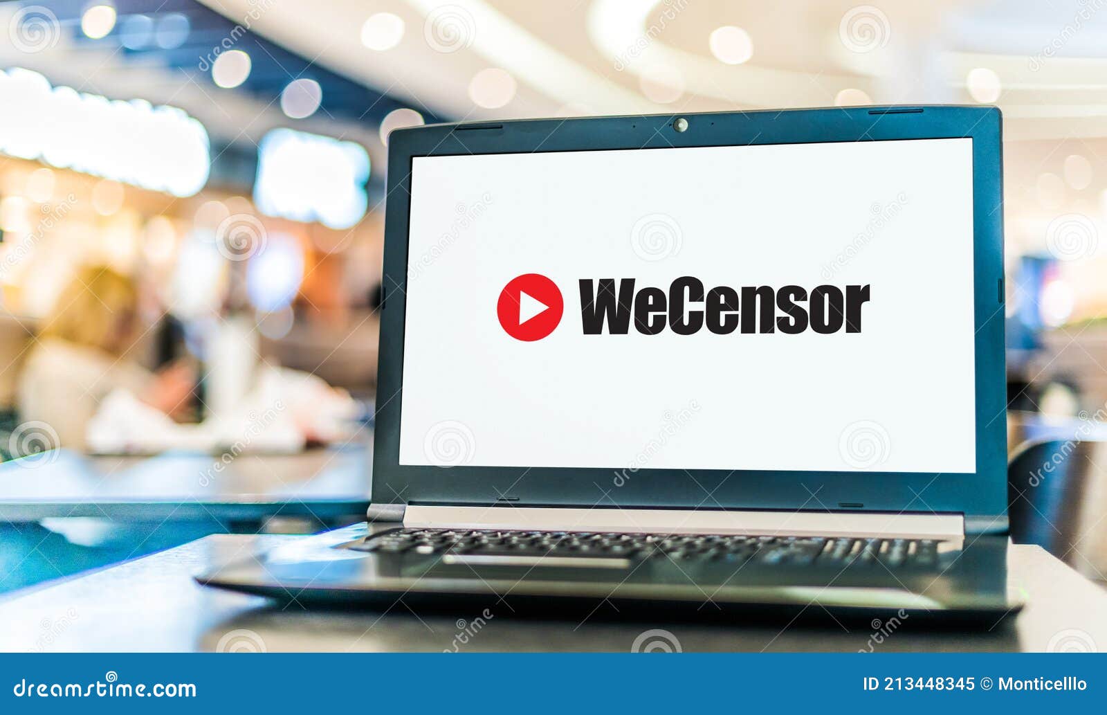 Laptop Computer Displaying "we Censor" Sign Stock Image - Image of ...