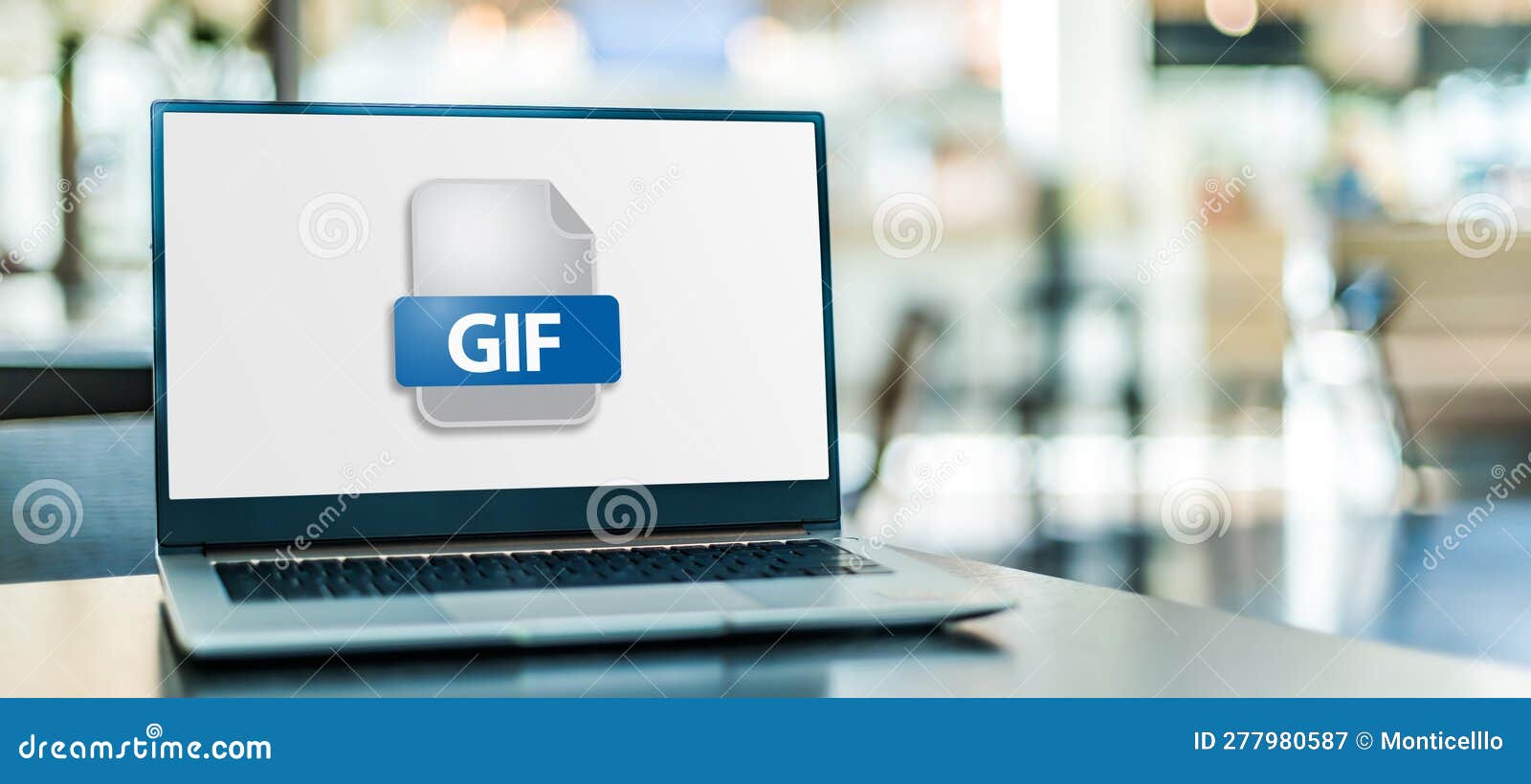 Laptop Computer Displaying the Icon of GIF File Stock Image - Image of ...
