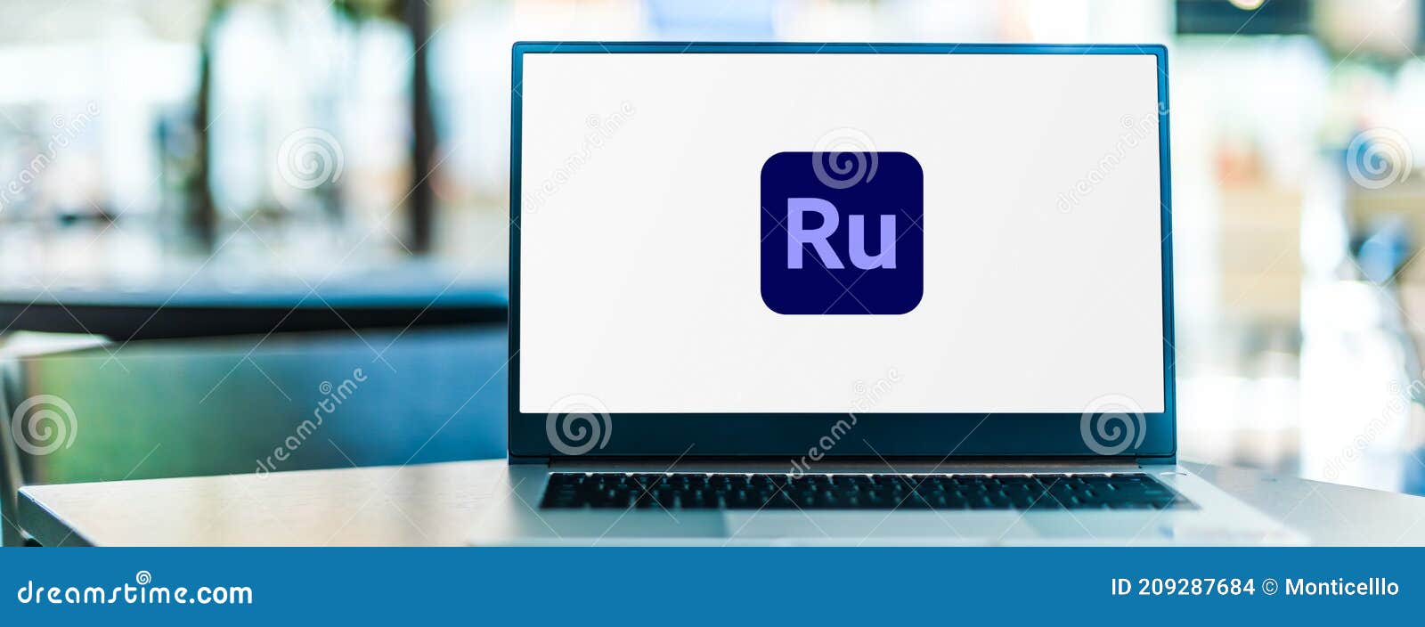 Laptop Computer Displaying Logo of Adobe Premiere Rush Editorial Stock ...